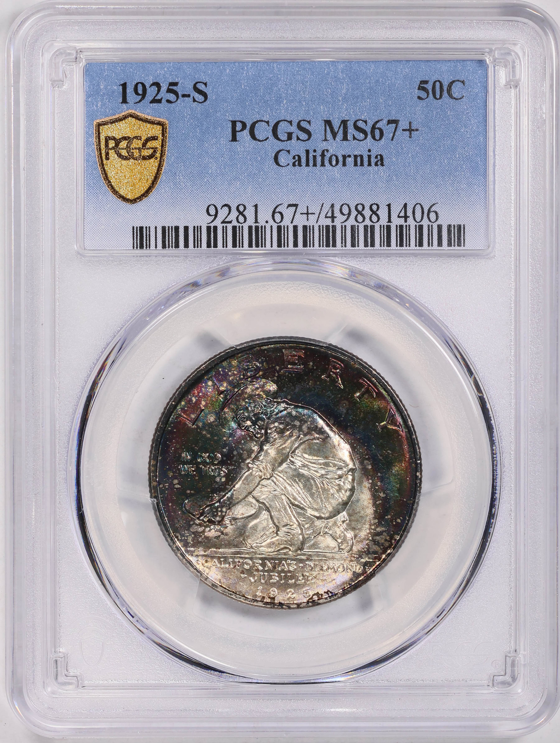 1925-S California Diamond Jubilee Half Dollar PCGS MS-67+ (Toned ...