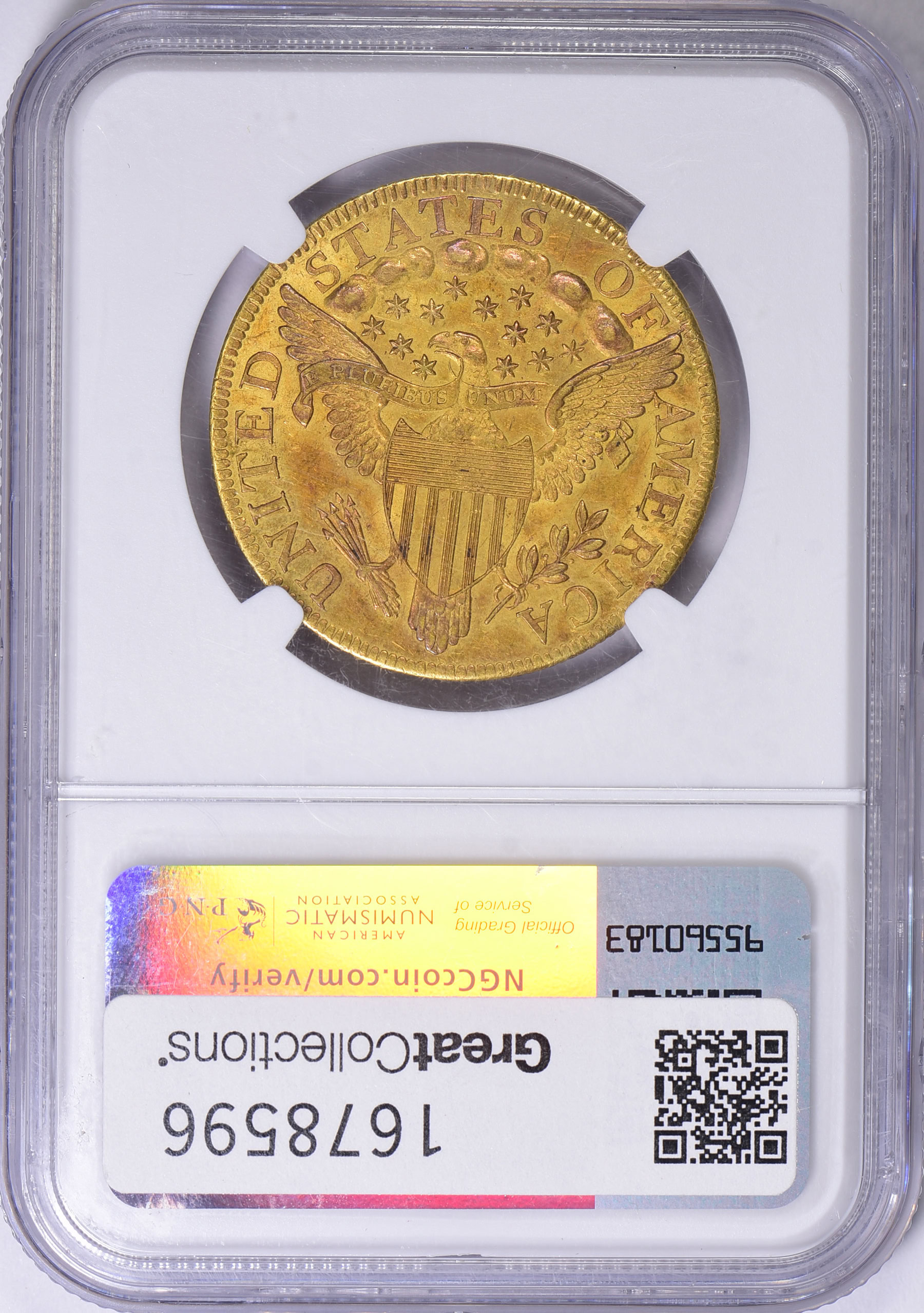1797 Capped Bust Gold Eagle Large Eagle NGC MS-61 (Item 1678596) | GreatCollections Coin Auctions