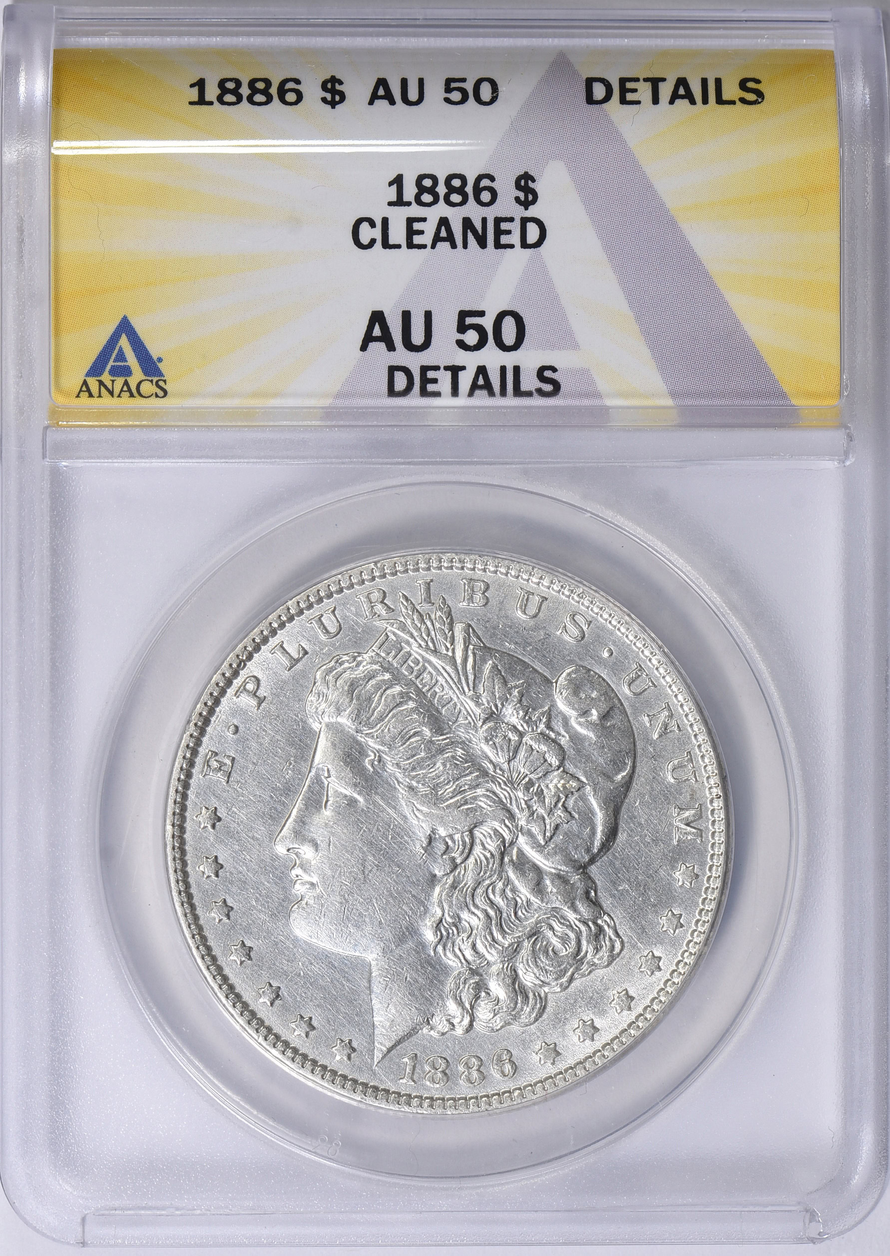 1886 Morgan Silver Dollar ANACS AU-50 Details (Item 1678646) | GreatCollections Coin Auctions