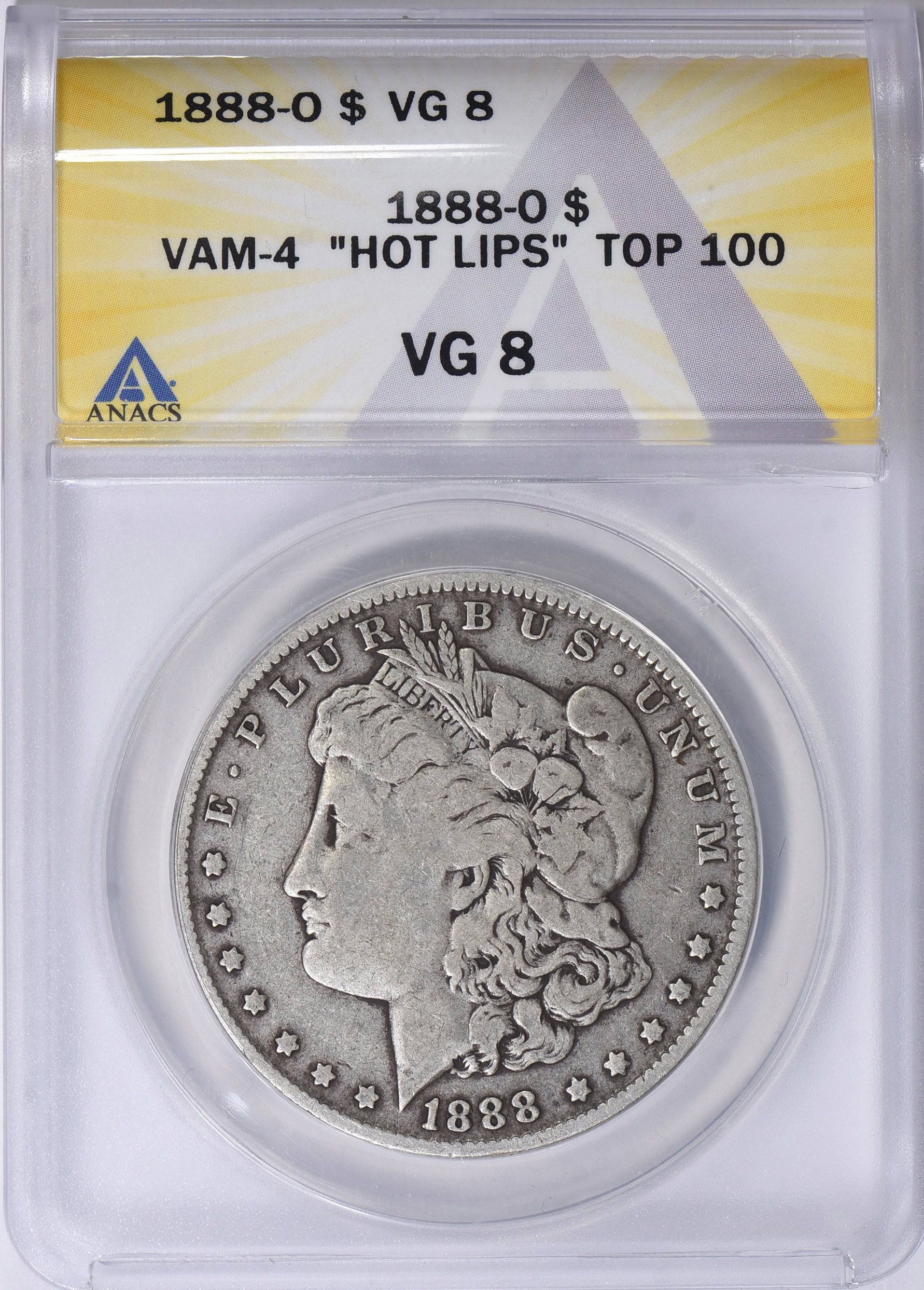 1888-O Morgan Silver Dollar Hot Lips VAM-4 Top 100 ANACS VG-08 (Item ...