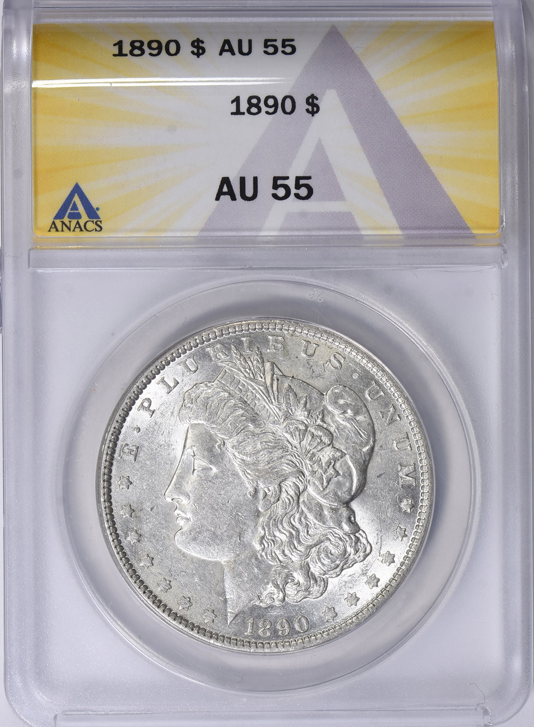 1890 Morgan Silver Dollar ANACS AU-55 (Item 1678679) | GreatCollections Coin Auctions