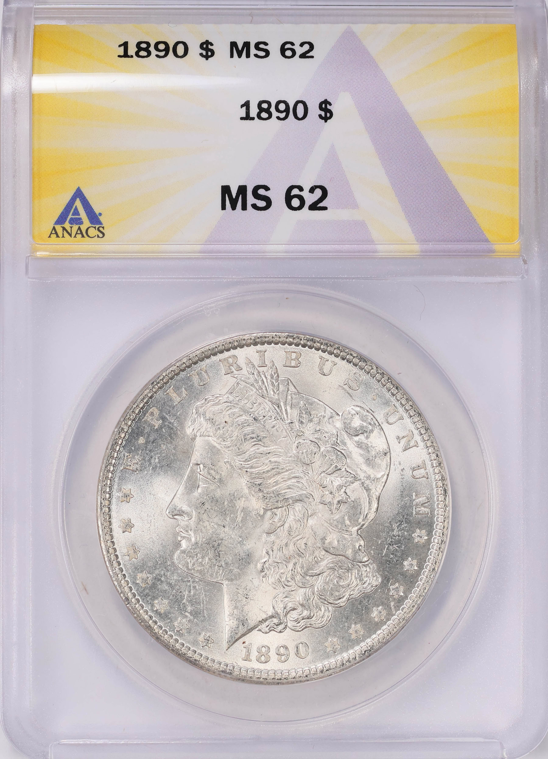 1890 Morgan Silver Dollar ANACS MS-62 (Item 1678689) | GreatCollections Coin Auctions