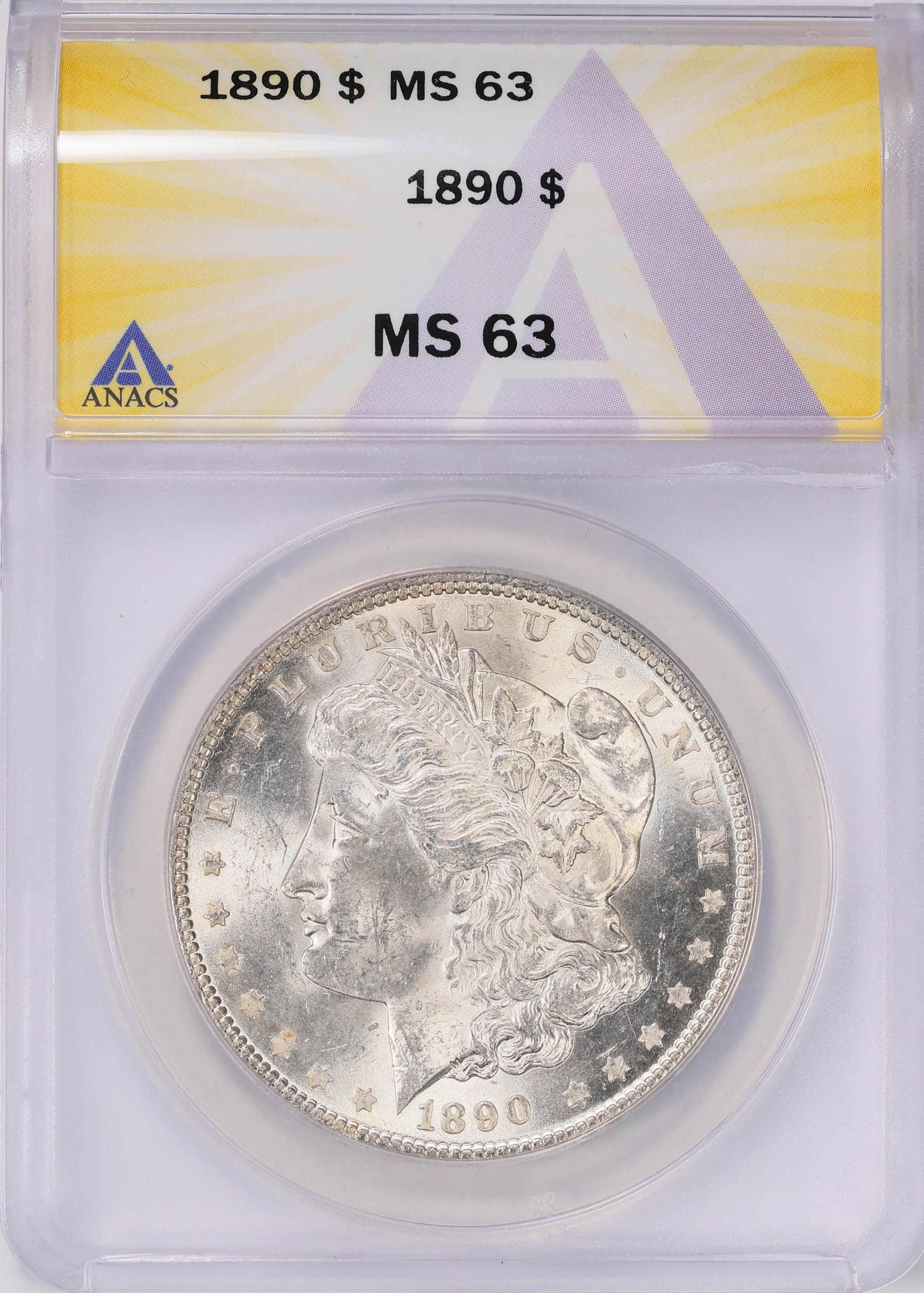 1890 Morgan Silver Dollar ANACS MS-63 (Item 1678695) | GreatCollections Coin Auctions