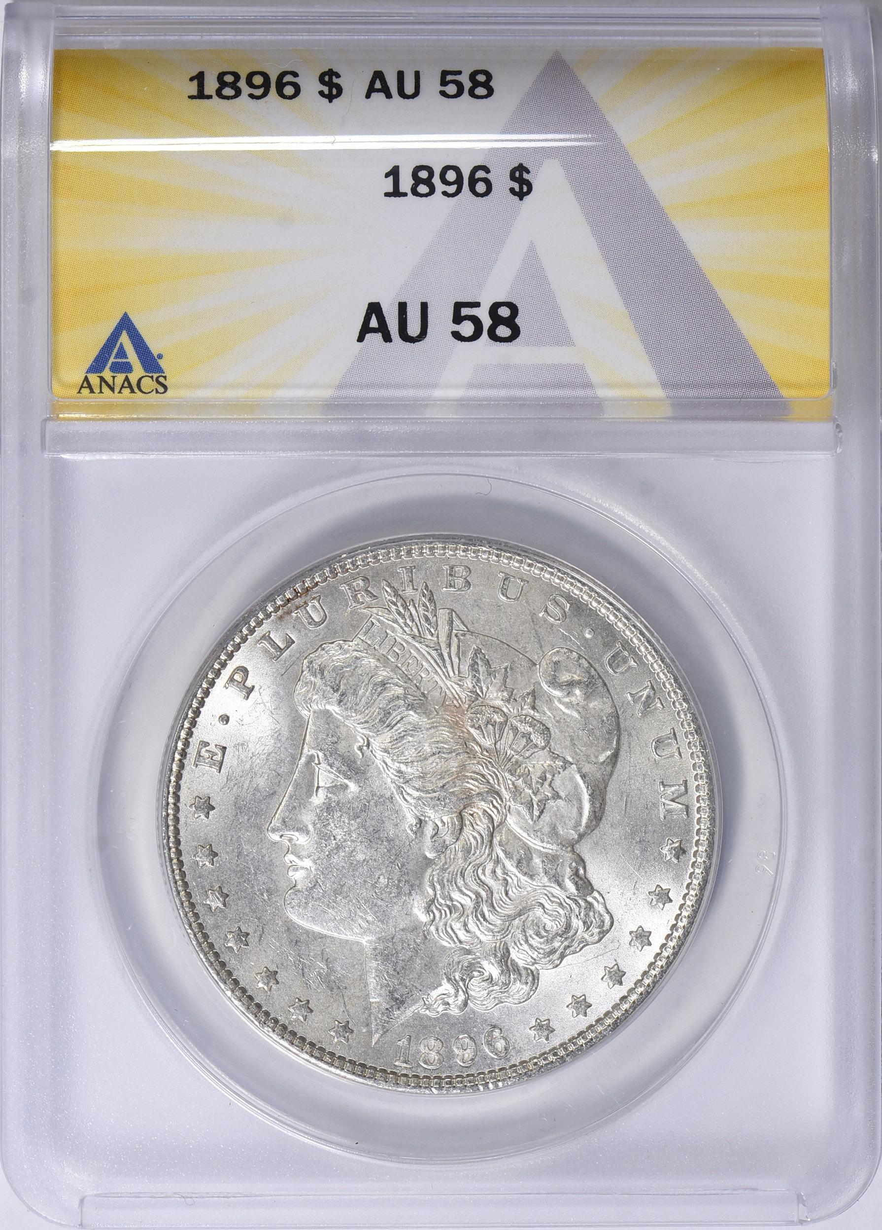 1896 Morgan Silver Dollar ANACS AU-58 (Item 1678774) | GreatCollections Coin Auctions