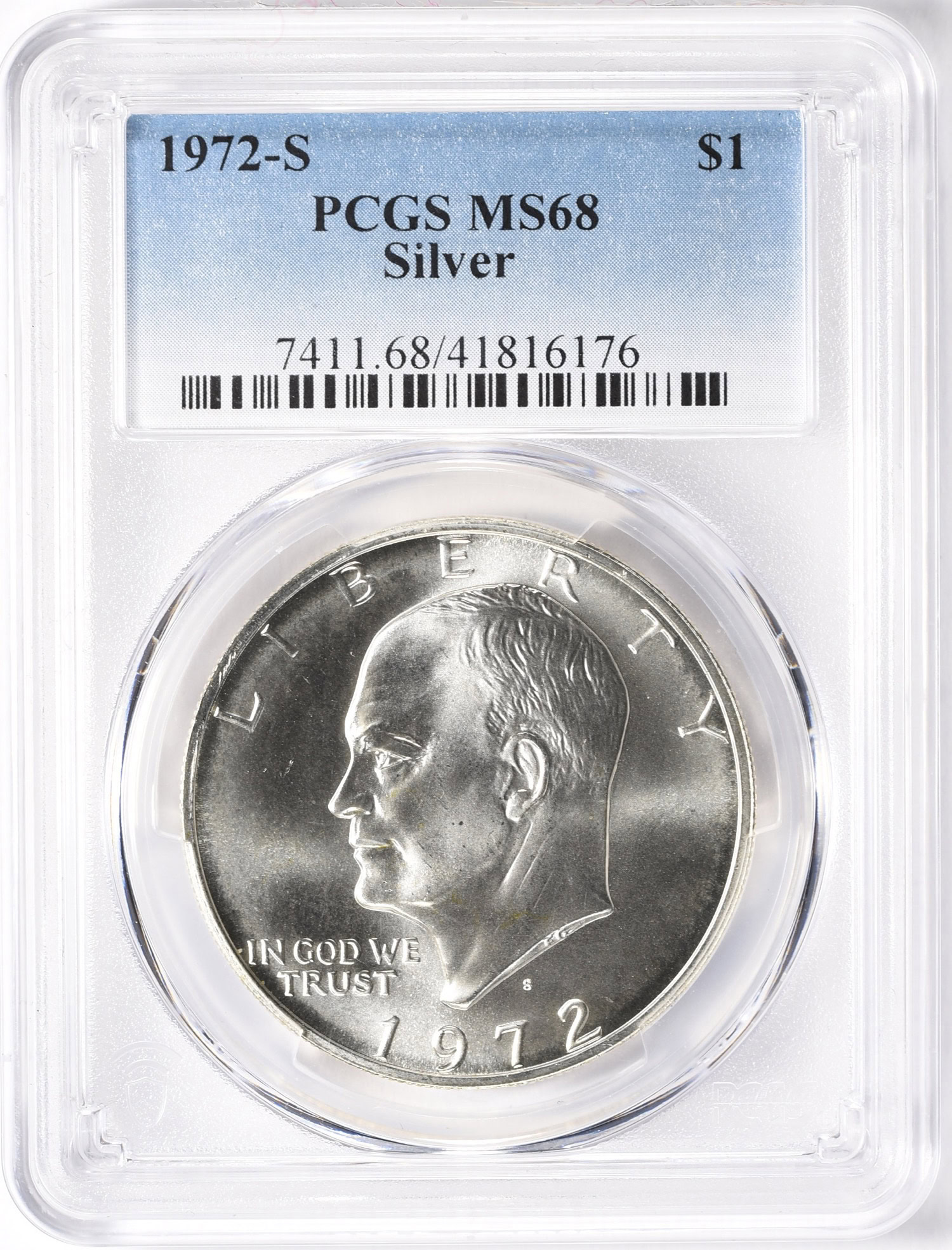 1972-S Eisenhower Dollar Silver PCGS MS-68 (Item 1678922) | GreatCollections Coin Auctions