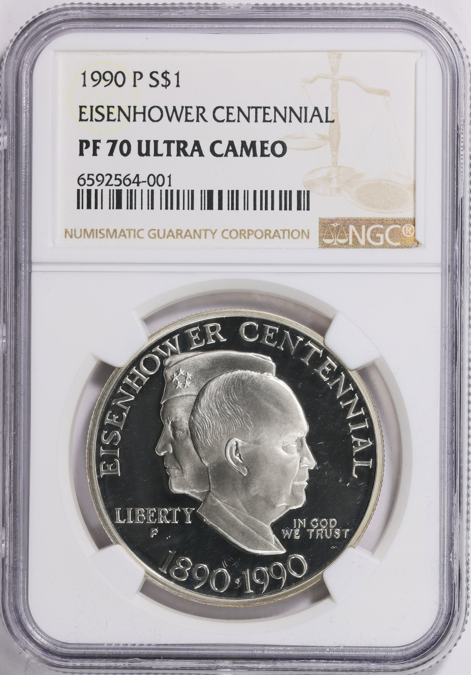 1990-P Eisenhower Centennial Silver Dollar NGC Proof-70 UC (Item ...