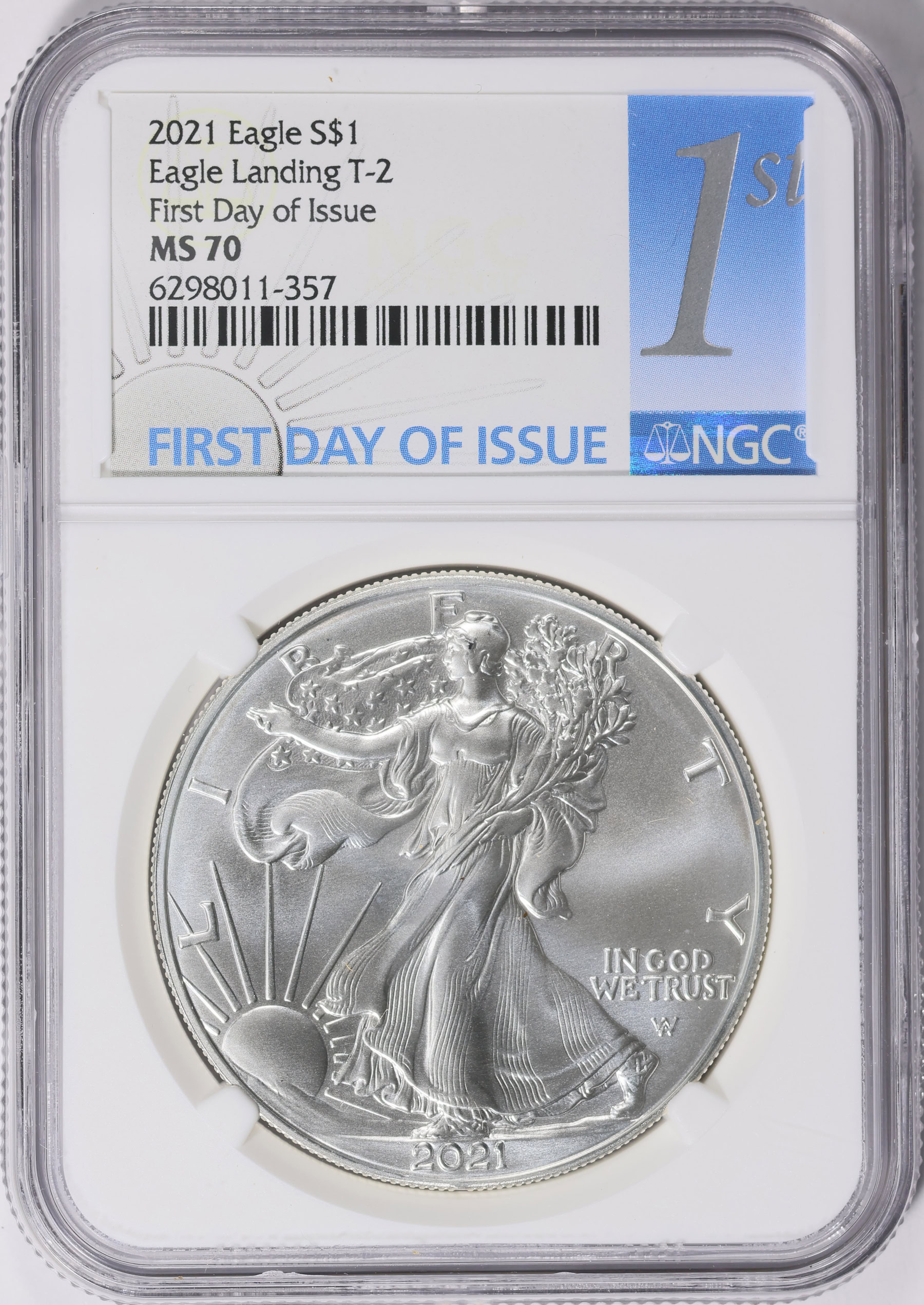 2021 $1 Silver Eagle Type 2 First Day of Issue NGC MS-70 (Item 1679205) | GreatCollections Coin ...