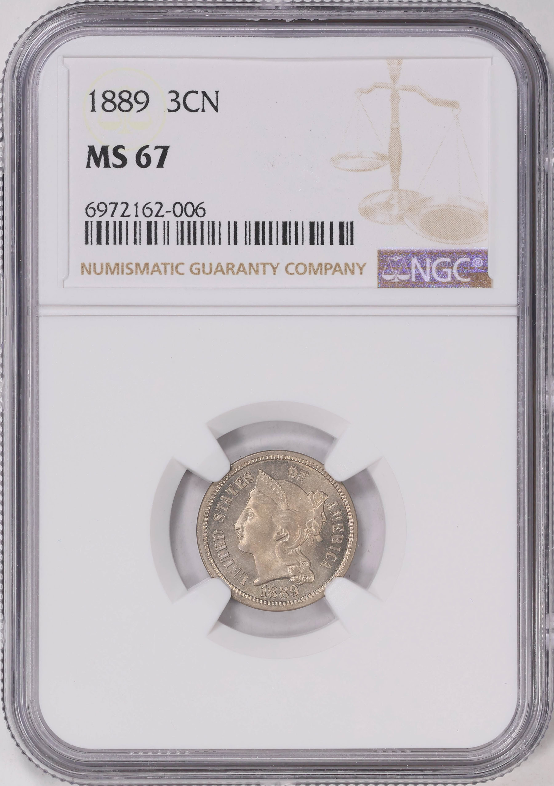 1889 Nickel Three-Cent Piece NGC MS-67 (Item 1679291 ...