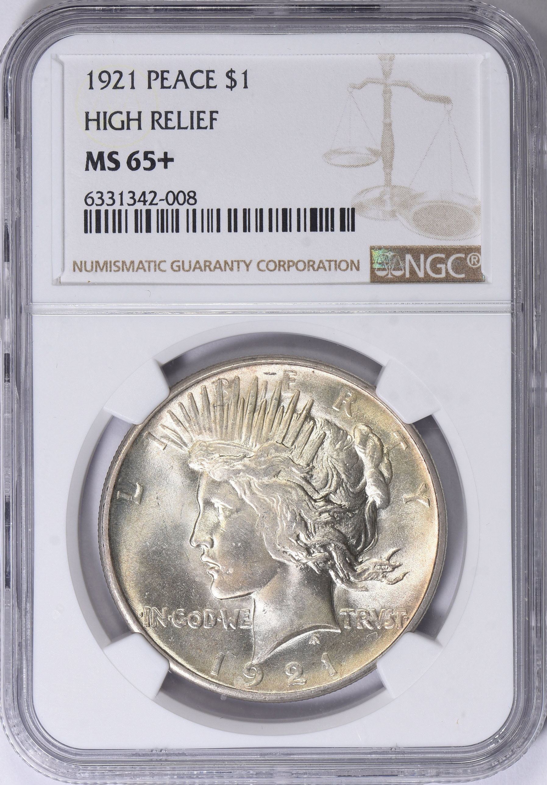 1921 Peace Silver Dollar High Relief NGC MS-65+ (Item 1679366 ...