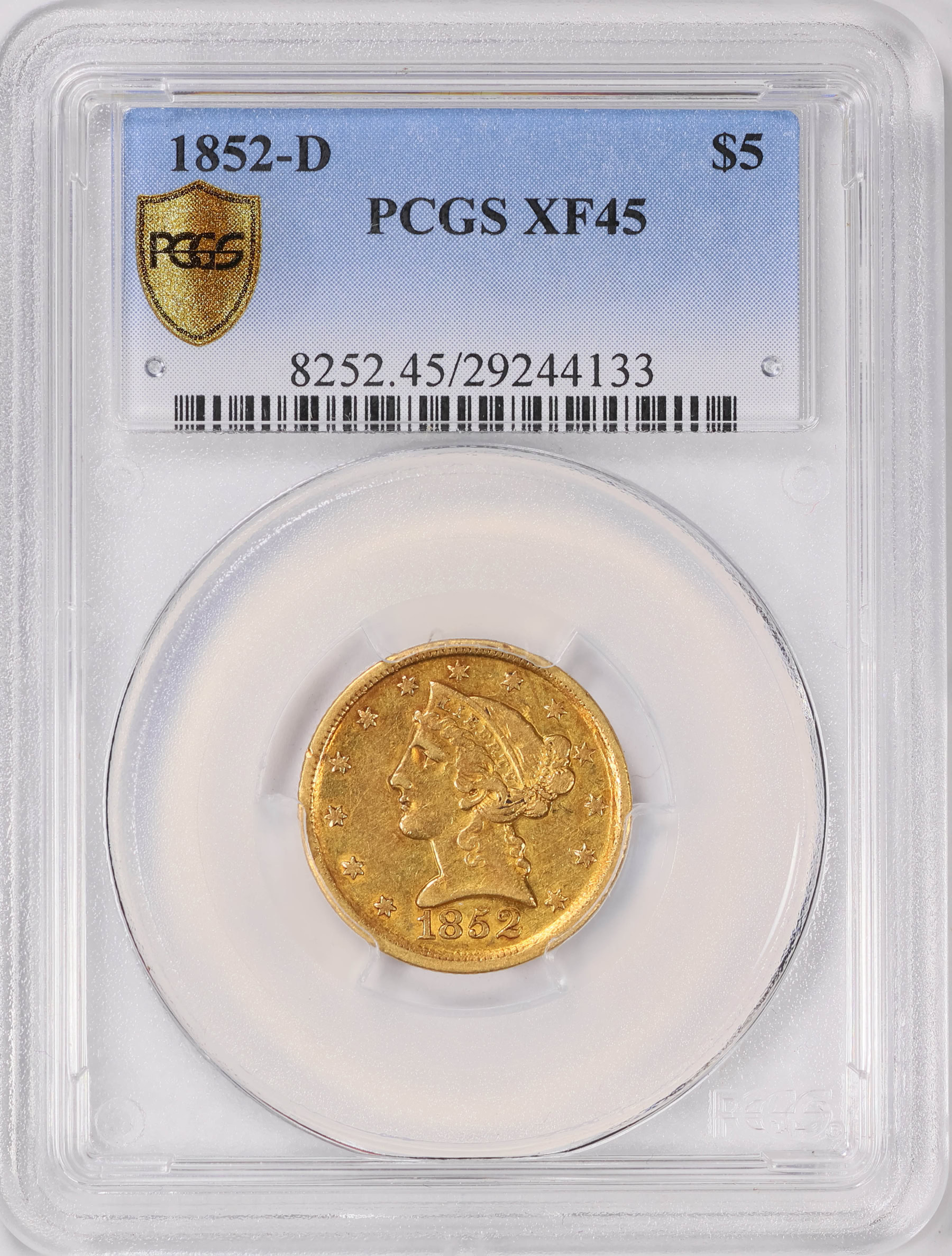 1852-D Liberty Gold Half Eagle PCGS XF-45 (Item 1679620) | GreatCollections Coin Auctions
