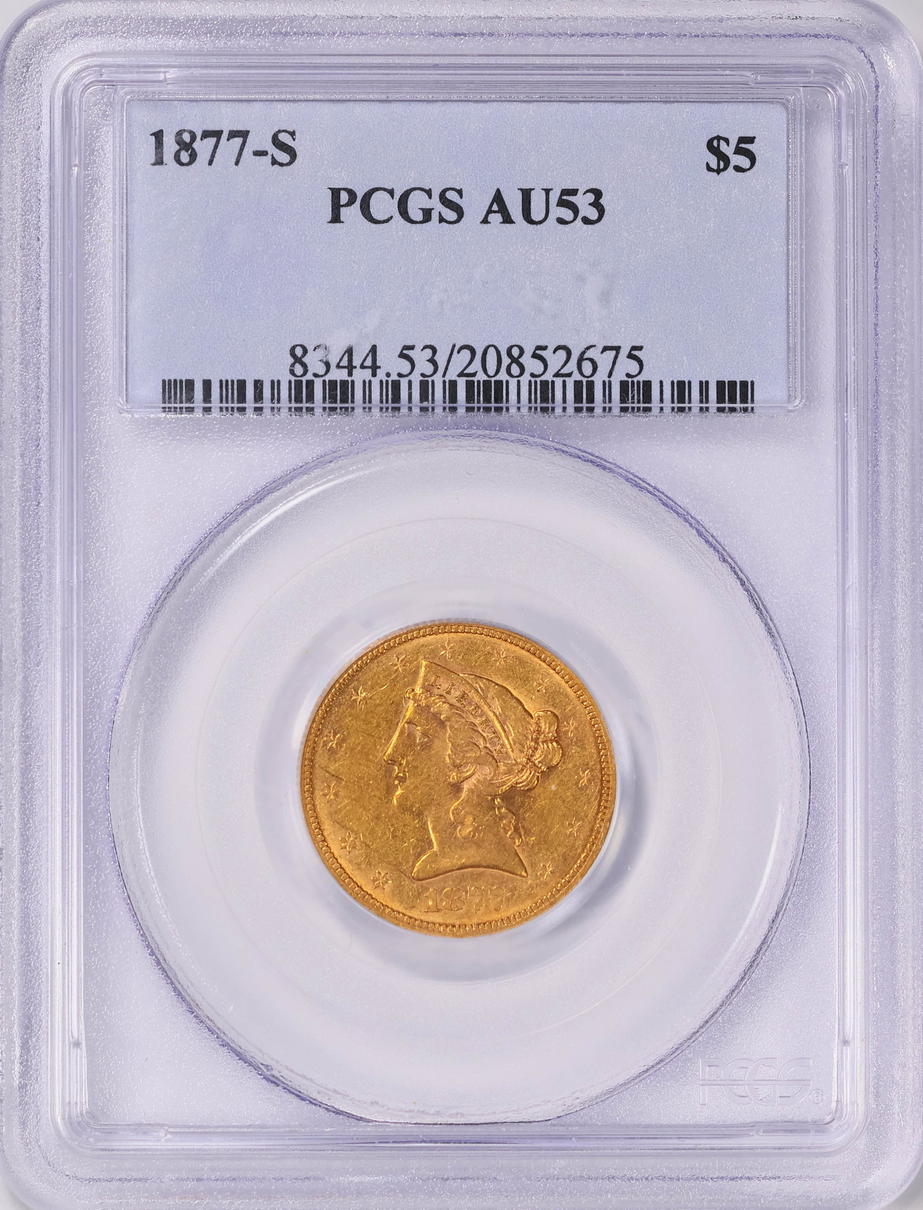 1877-S Liberty Gold Half Eagle PCGS AU-53 (Item 1679637) | GreatCollections Coin Auctions