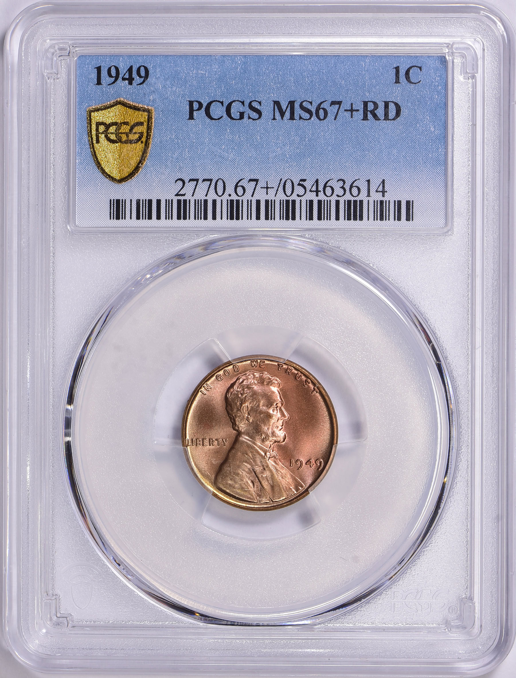 1949 Lincoln Cent PCGS MS-67+ RD (Item 1679746) | GreatCollections Coin ...