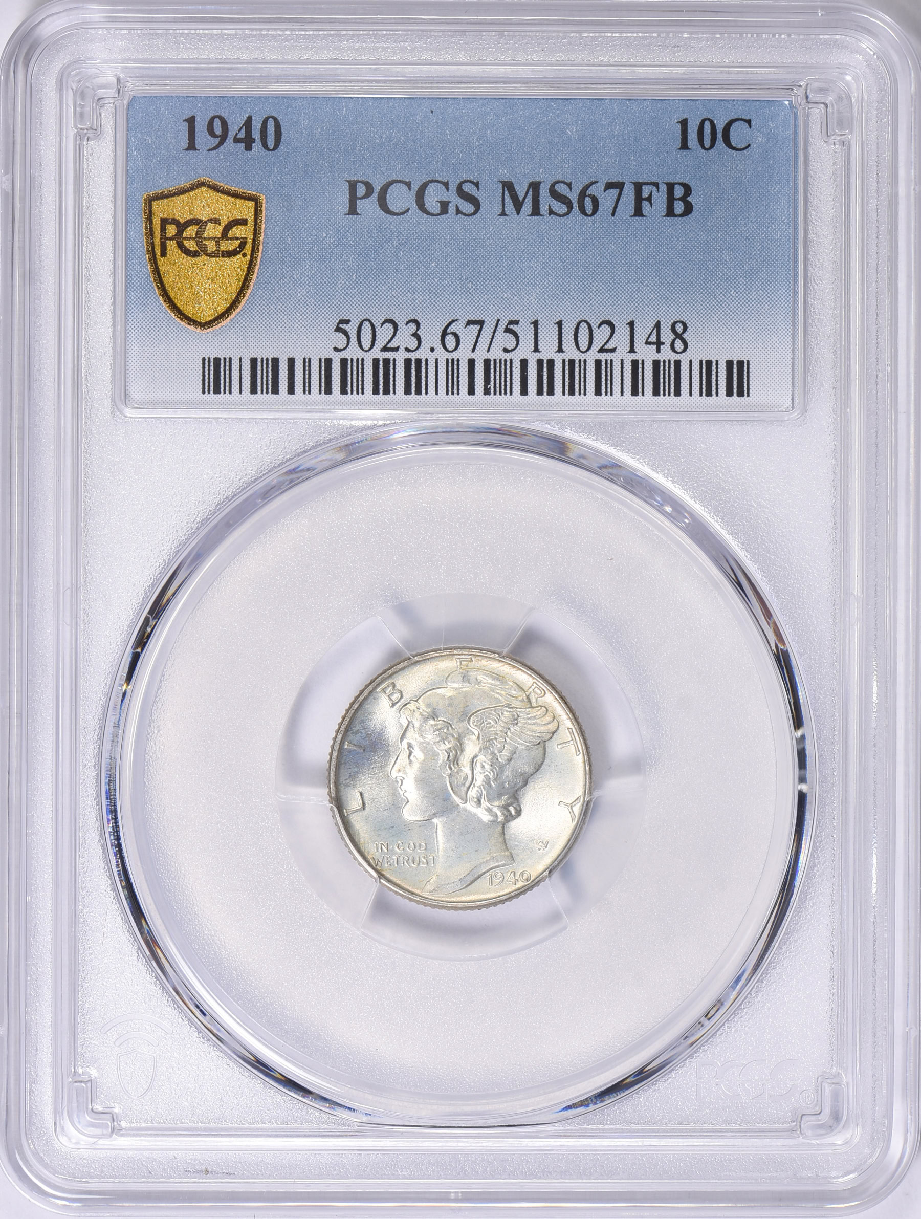 1940 Mercury Dime PCGS MS-67 FB (Item 1679747) | GreatCollections Coin Auctions