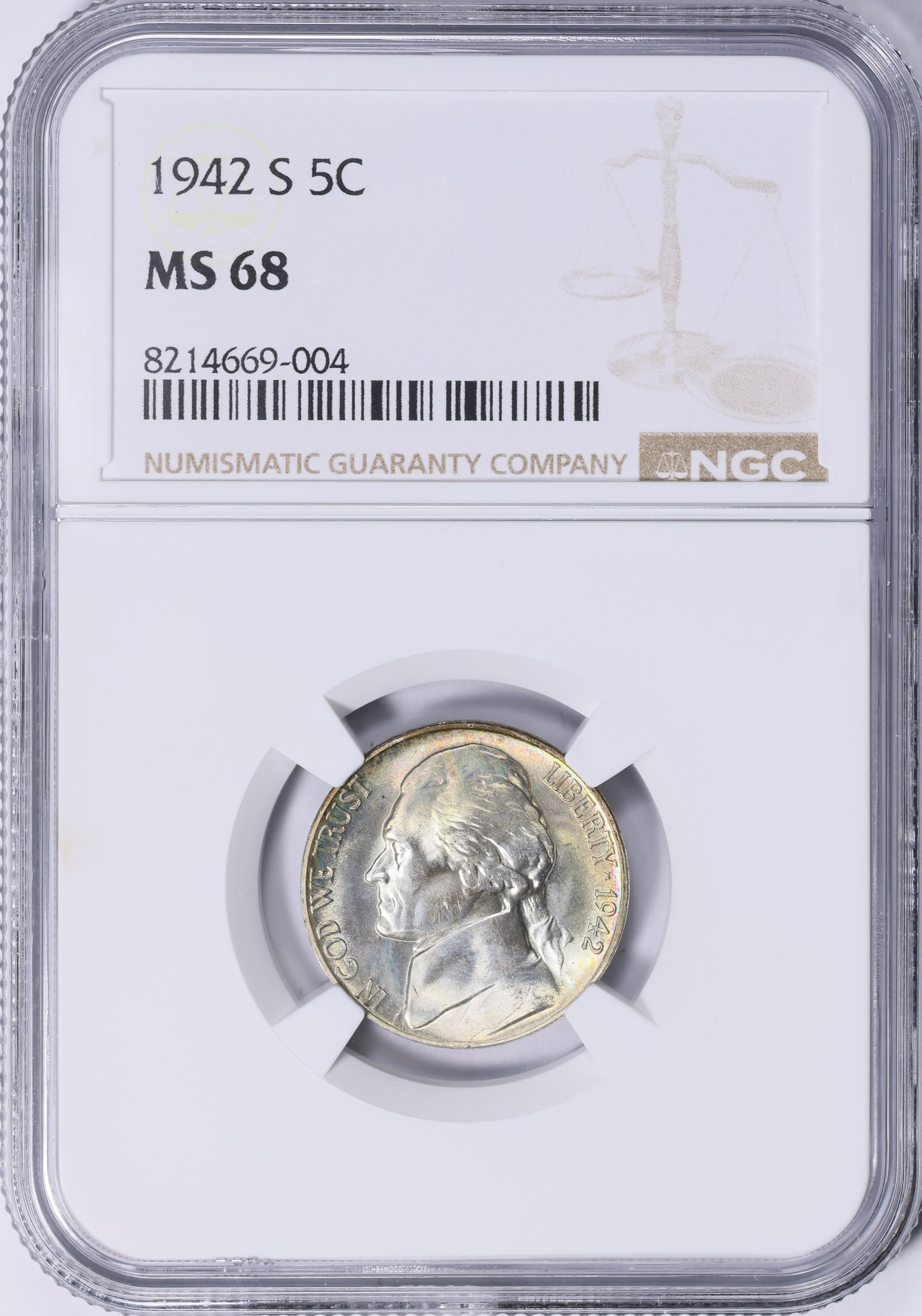 1942-S Jefferson Nickel NGC MS-68 (Toned) (Item 1679750 ...