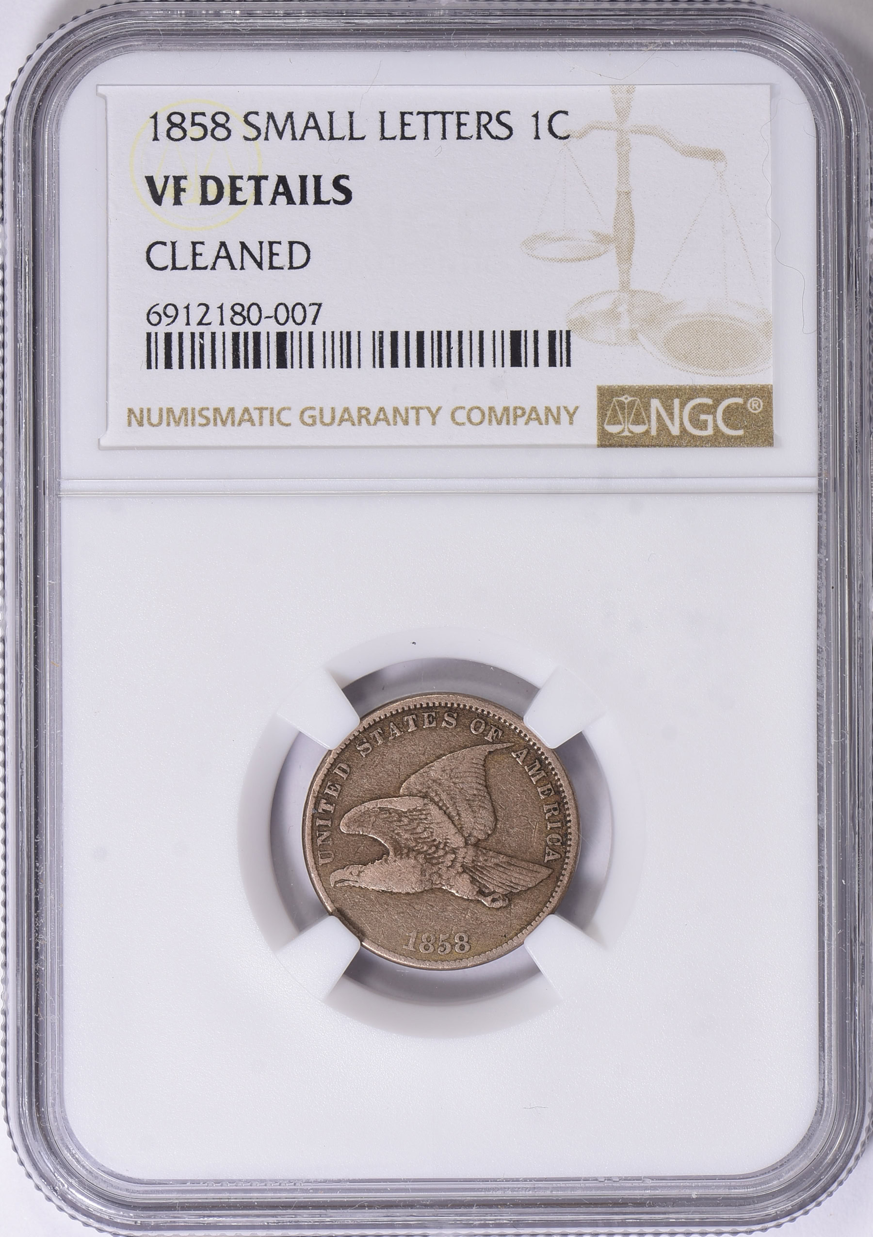 1858 Flying Eagle Cent Small Letters NGC VF Details (Item 1679958 ...