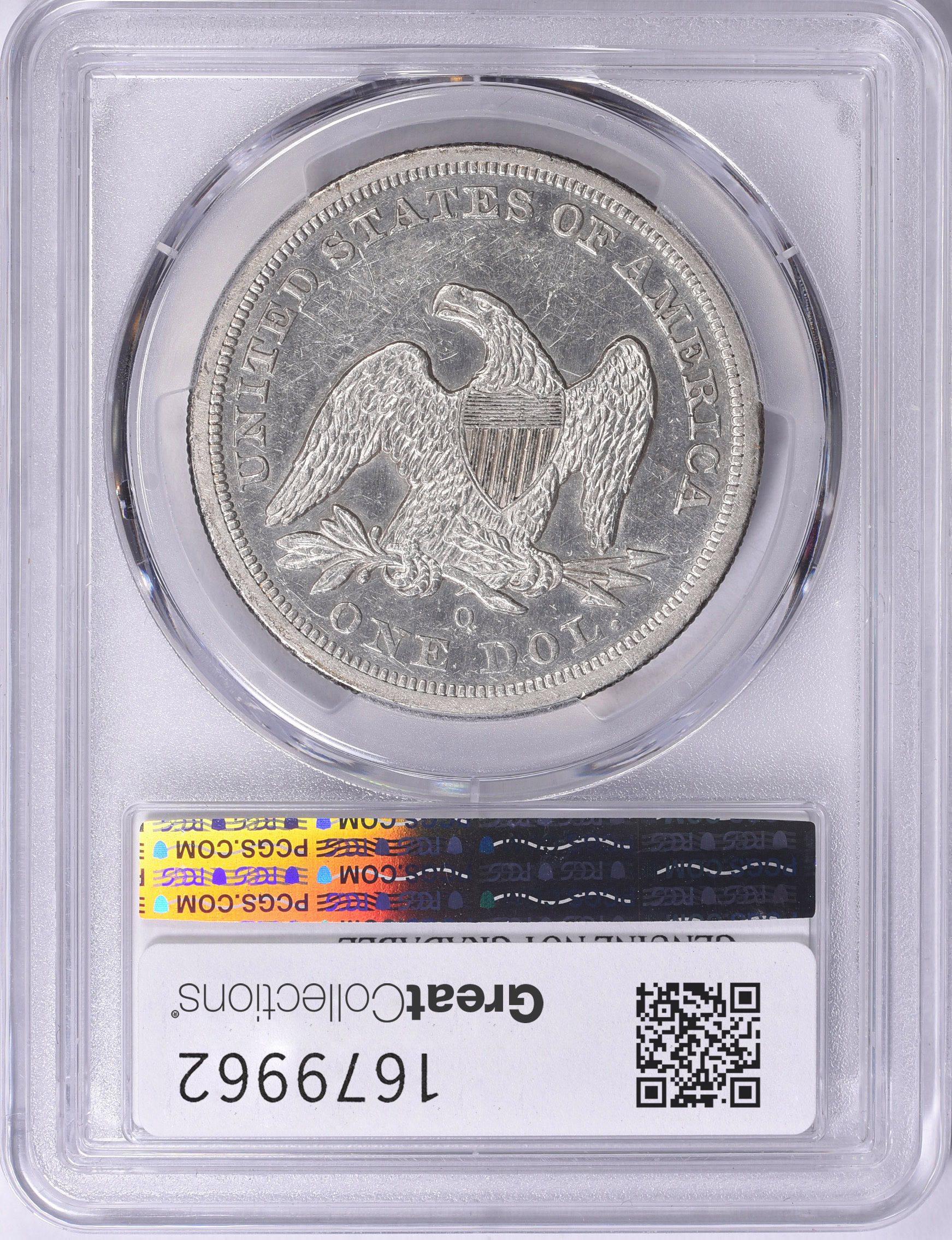 1860-O Seated Liberty Silver Dollar PCGS Genuine AU Details (Item 1679962) | GreatCollections ...