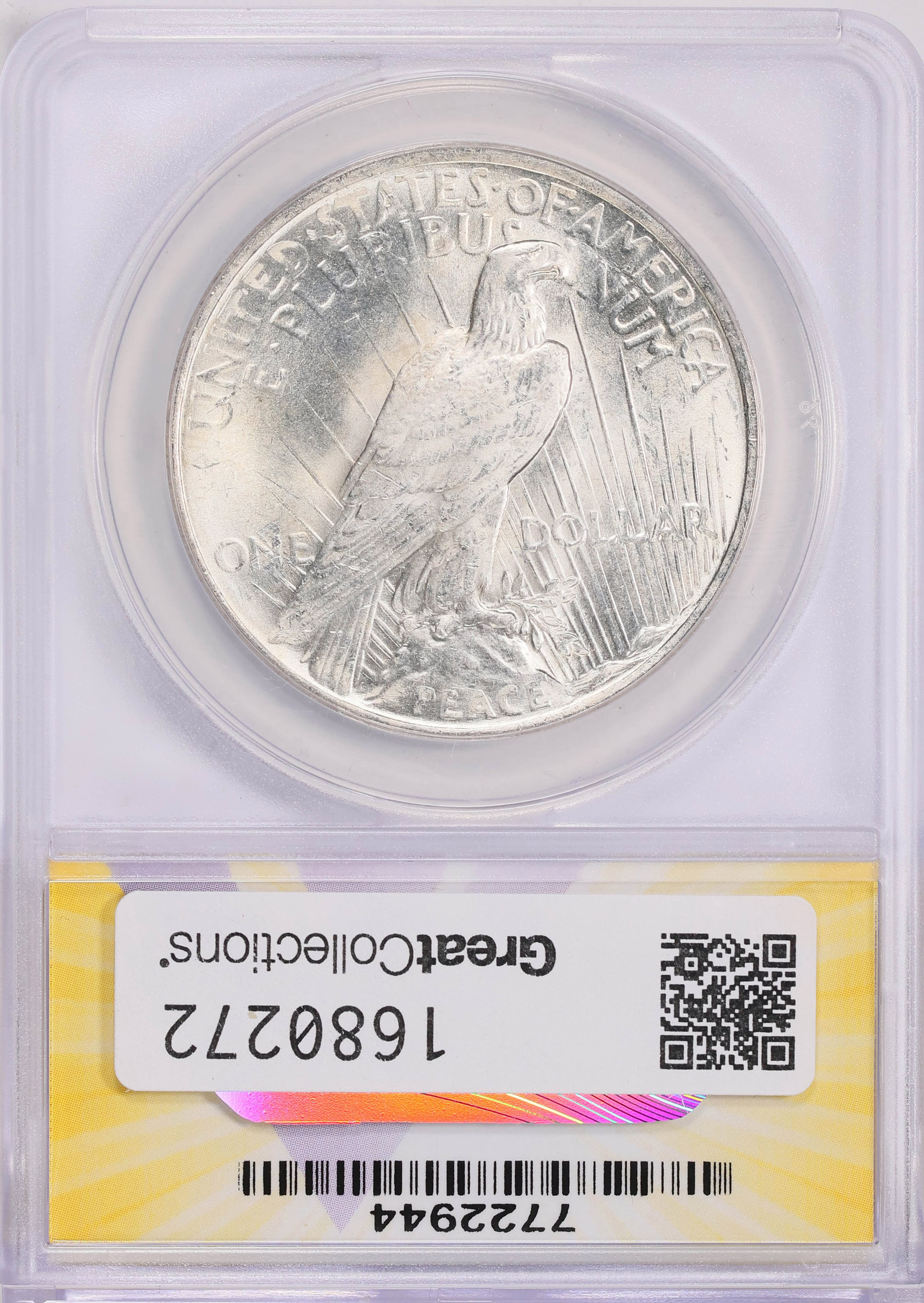 1923 Peace Silver Dollar ANACS MS-61 (Item 1680272) | GreatCollections Coin Auctions