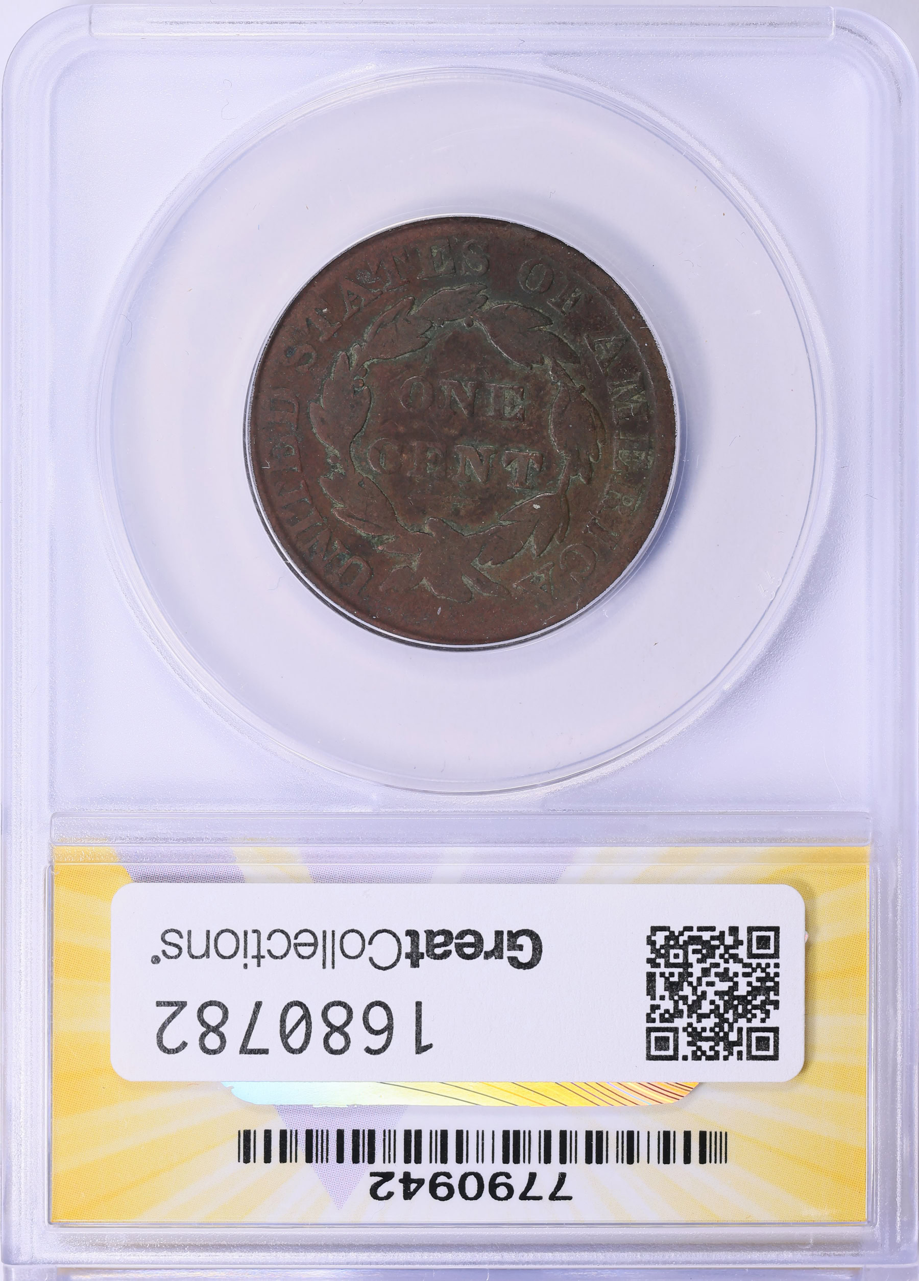 1830 Matron Cent N-1 Large Letters ANACS G-04 (Item 1680782 ...