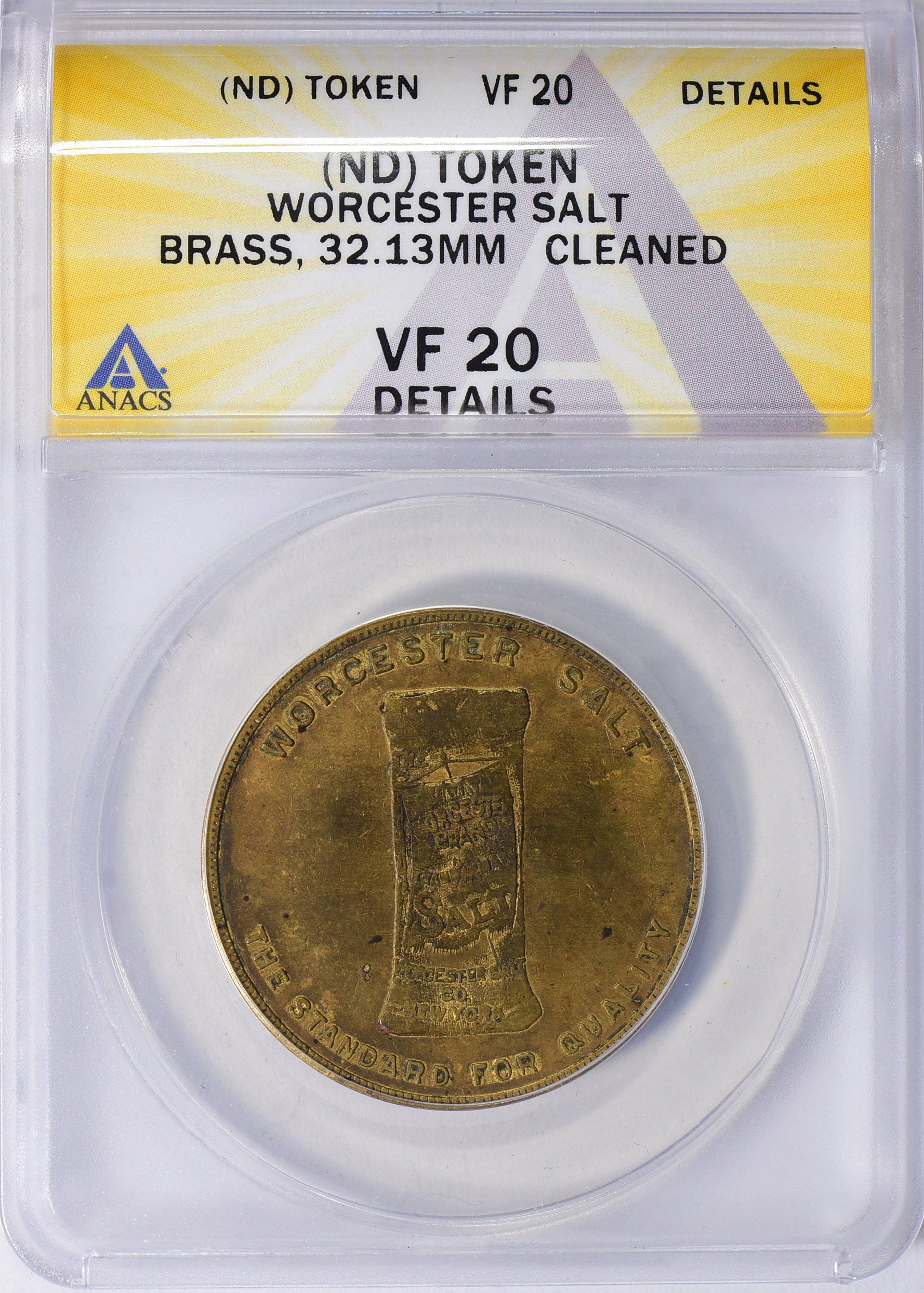 ND Worcester Salt Good Luck Token ANACS VF-20 Details | ANACS Cert ...