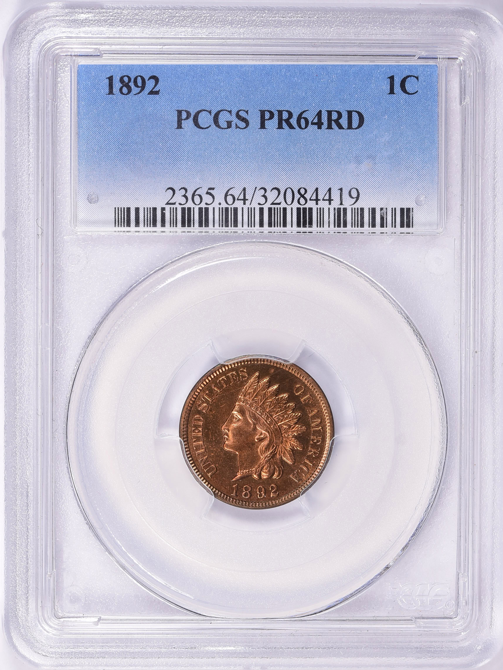 1892 Indian Cent PCGS Proof-64 RD (Item 1680952) | GreatCollections ...