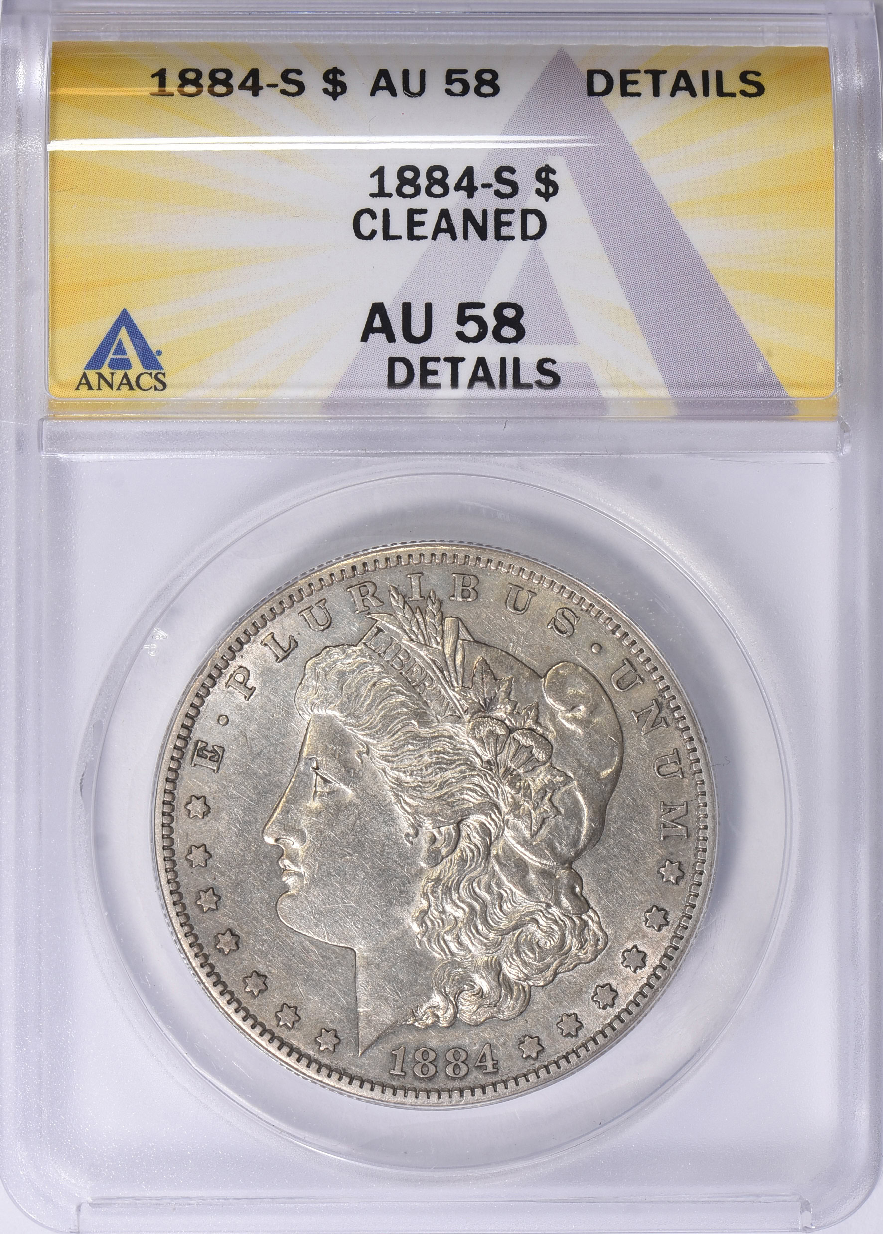 1884-S Morgan Silver Dollar ANACS AU-58 Details (Item 1680976) | GreatCollections Coin Auctions