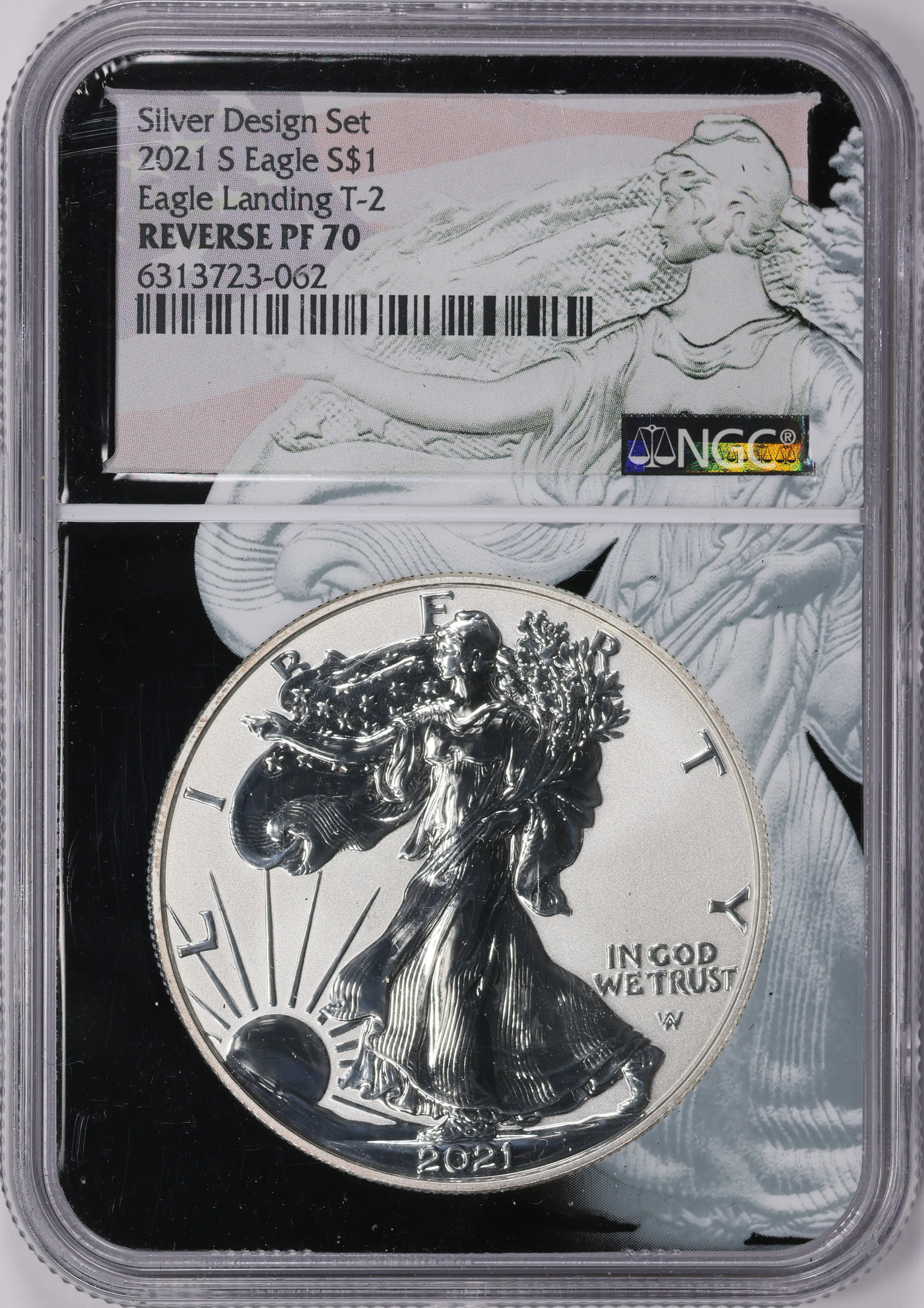 2021-S $1 Silver Eagle Reverse Proof Type 2 NGC Proof-70 (Silver Eagle Frame Holder) (Item ...