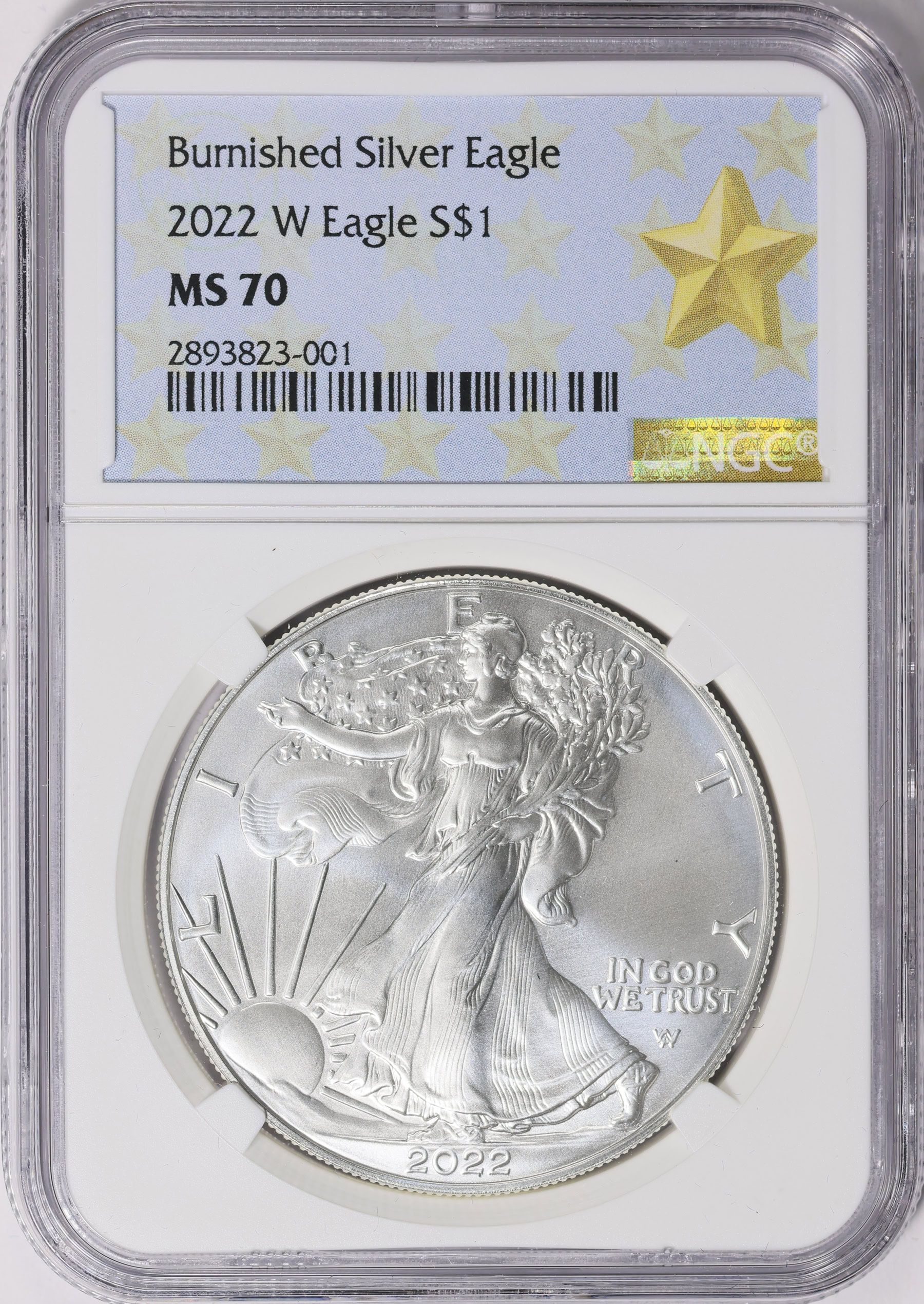 2022-W $1 Silver Eagle Burnished NGC MS-70 (West Point Star Label) (Item 1681361 ...