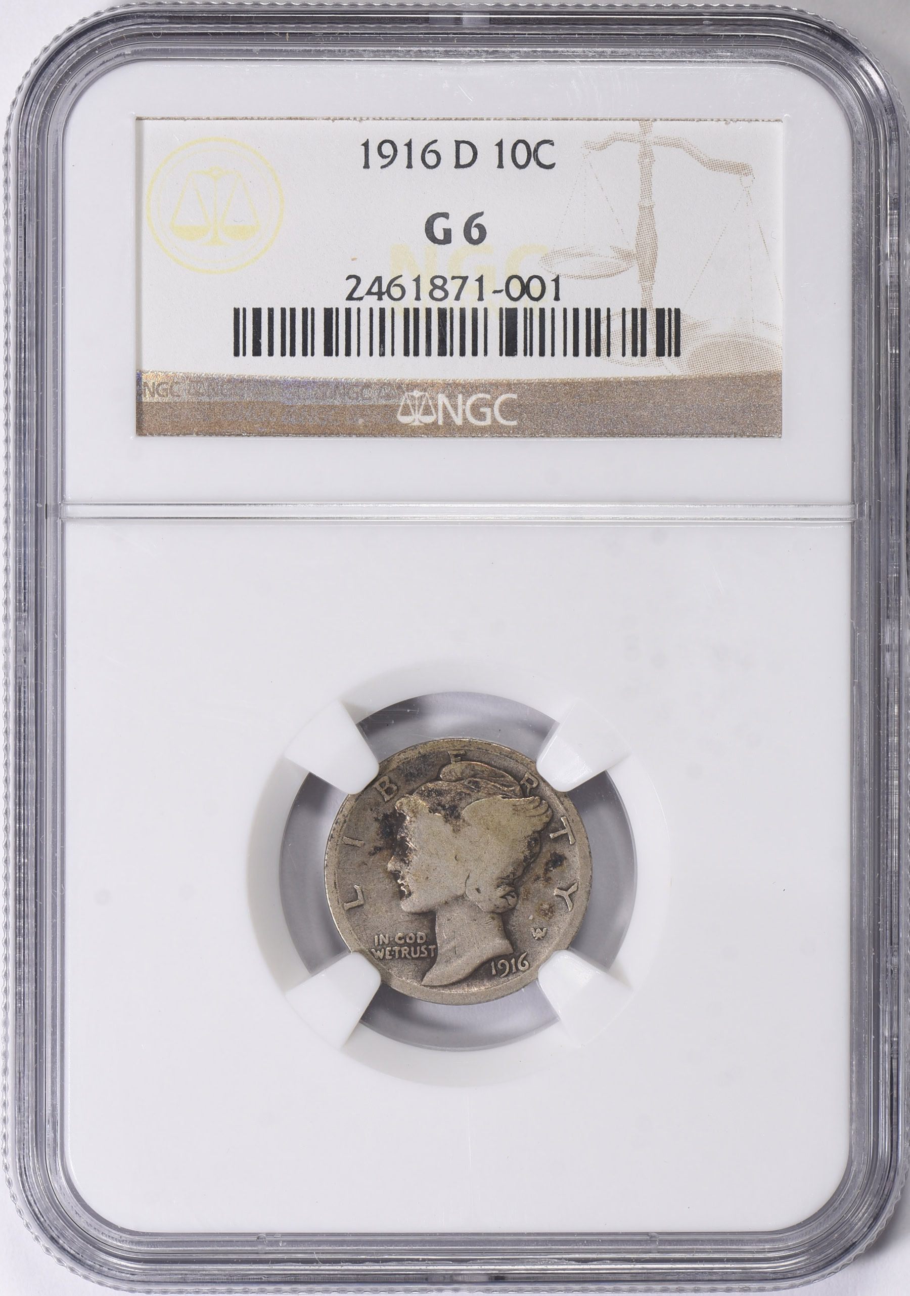 1916-D Mercury Dime NGC G-06 (Toned) (Item 1681366) | GreatCollections Coin Auctions