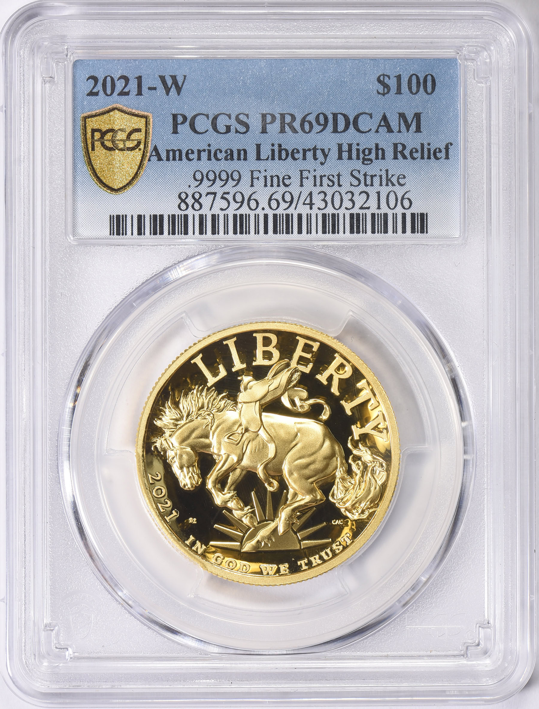 2021-W Gold $100 American Liberty High Relief First Strike PCGS Proof ...