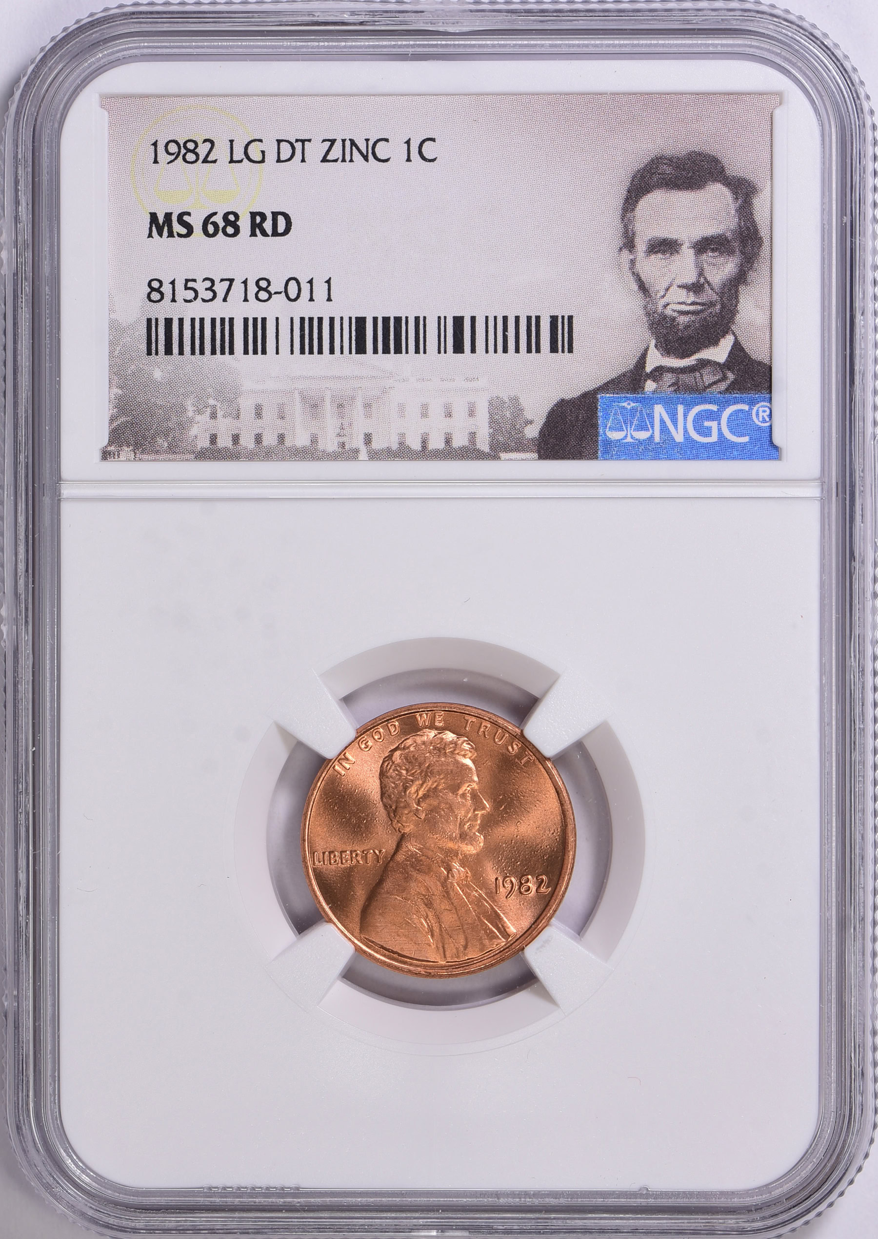 1982 Lincoln Cent Zinc Large Date NGC MS-68 RD (Lincoln Label) (Item ...