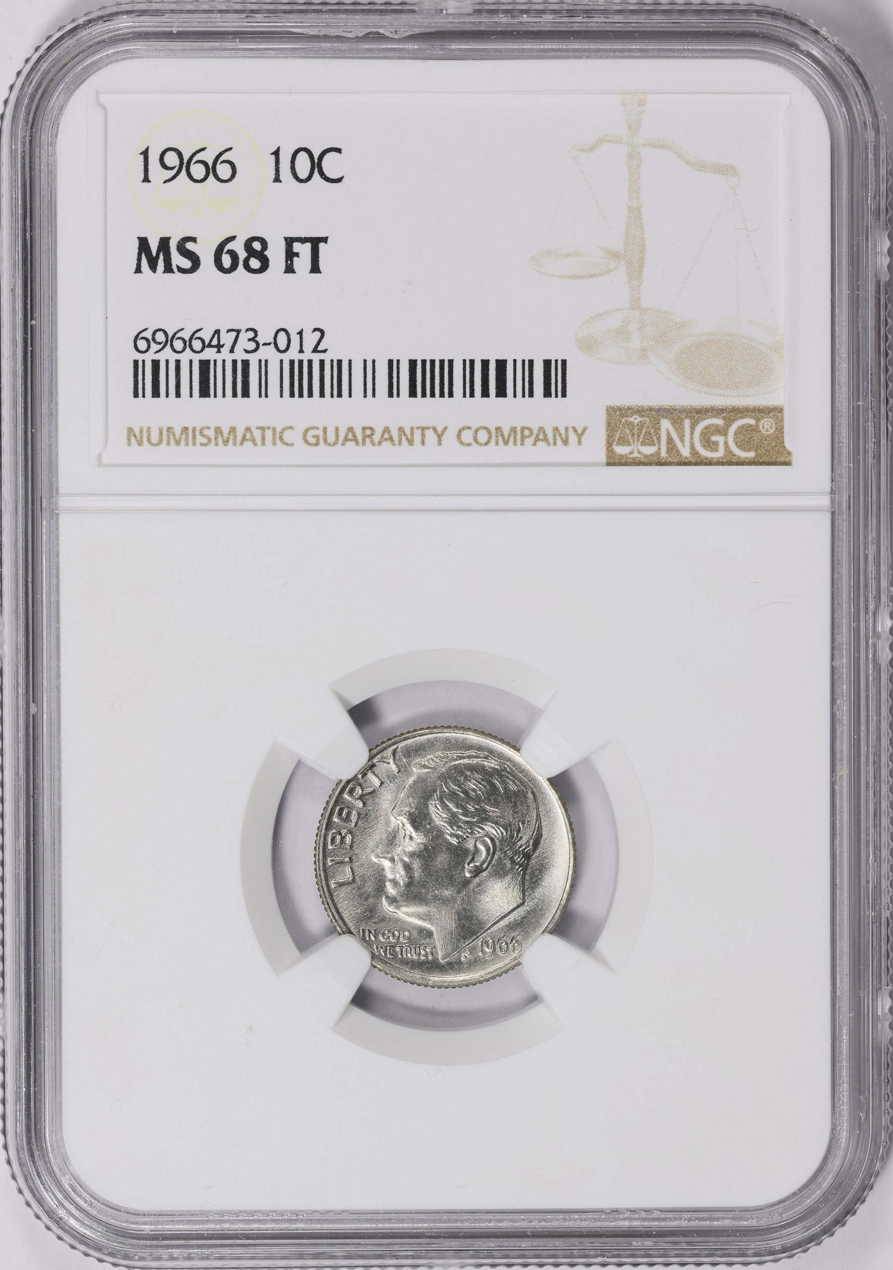 1966 Roosevelt Dime NGC MS-68 FT (Item 1681537) | GreatCollections Coin ...