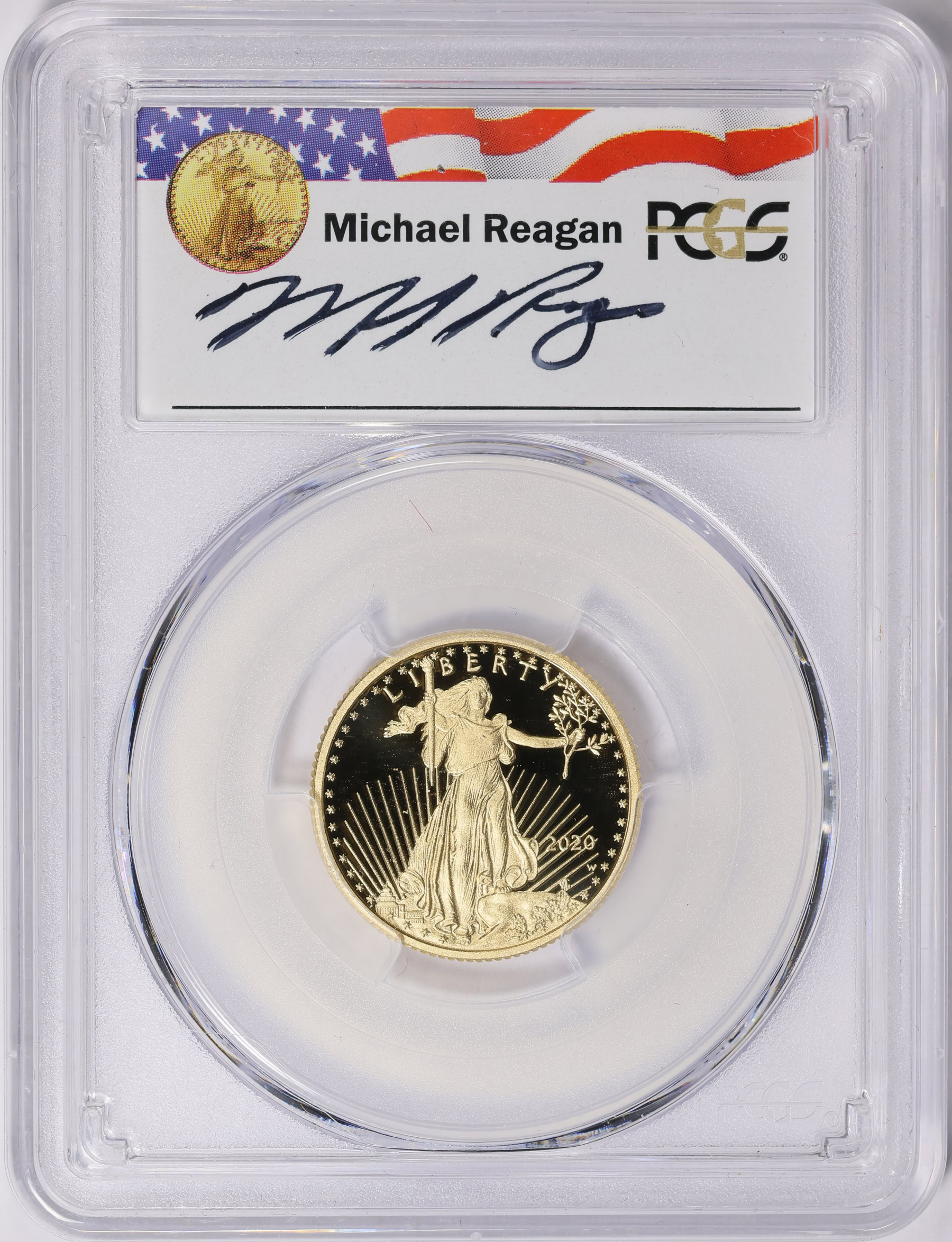 2020-W $10 Quarter-Ounce Gold American Eagle First Day of Issue Reagan ...