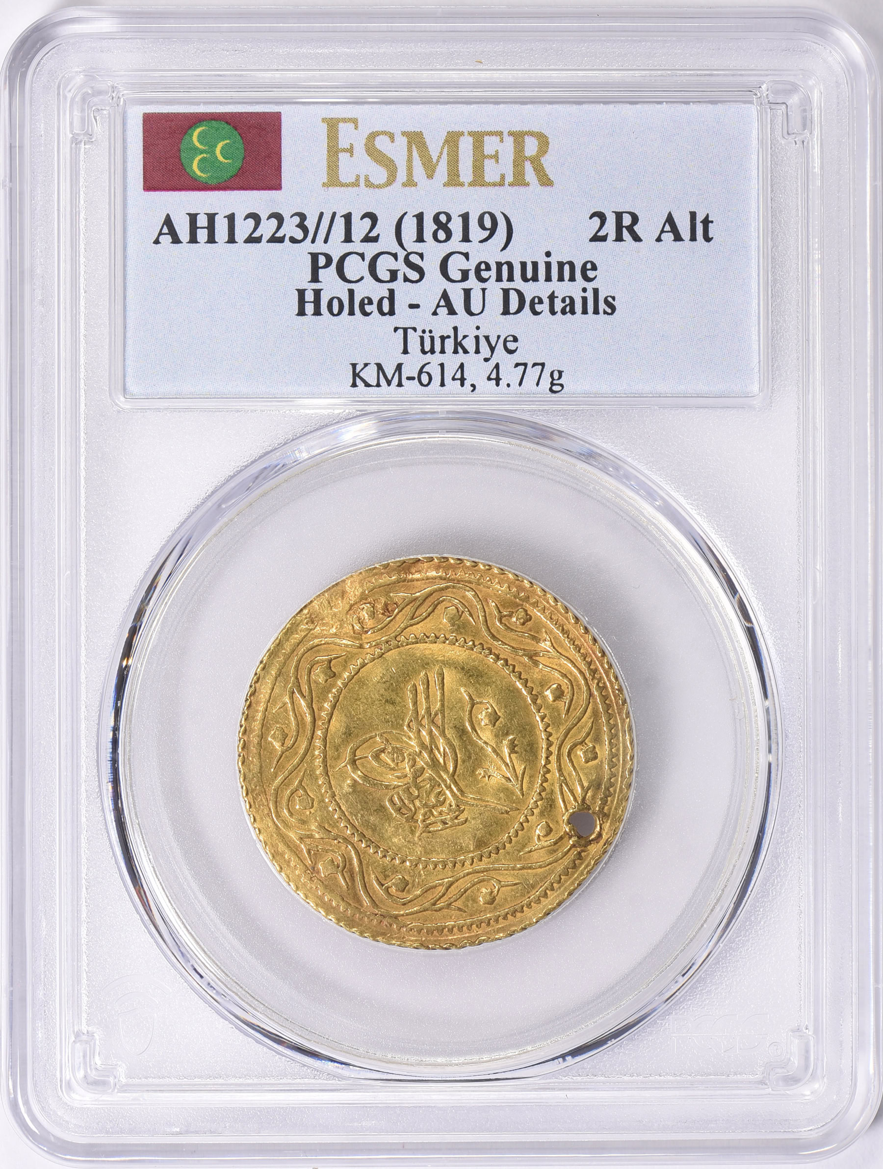 Turkey AH 1223 Year 12 (1819) Gold 2 Rumi Altin KM-614 PCGS Genuine AU ...