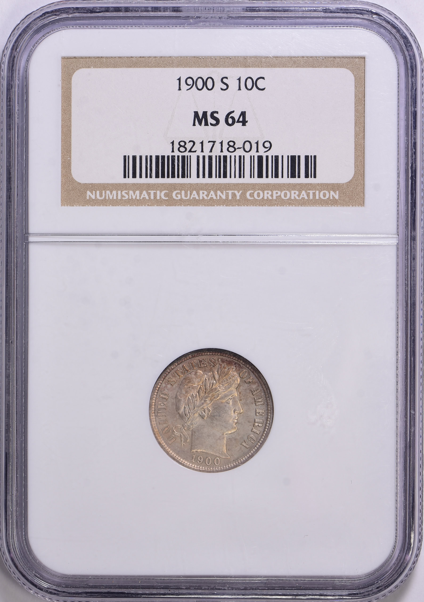 1900-S Barber Dime NGC MS-64 (Item 1682236) | GreatCollections Coin Auctions