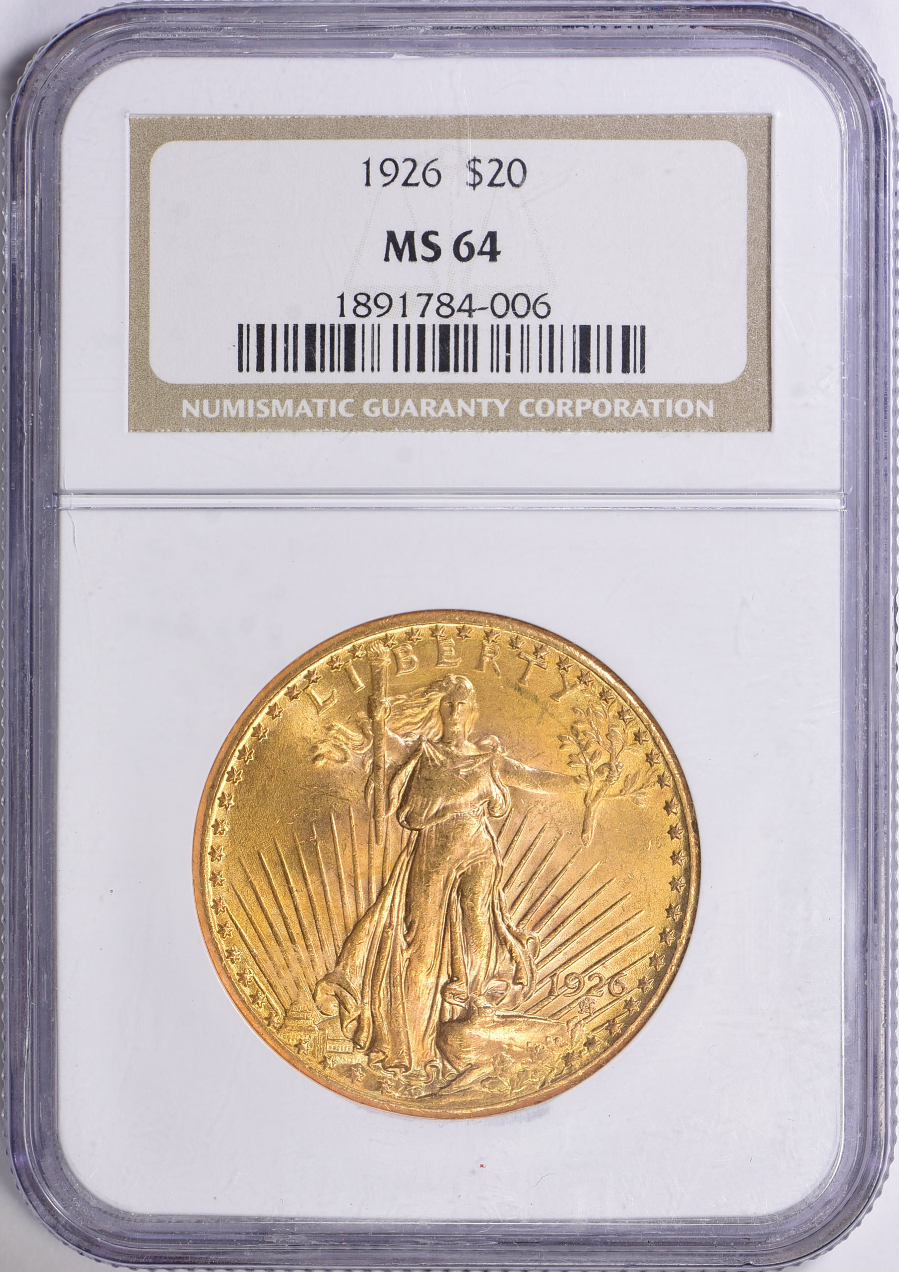 1926 Saint-Gaudens Gold Double Eagle NGC MS-64 (Item 1682319) | GreatCollections Coin Auctions