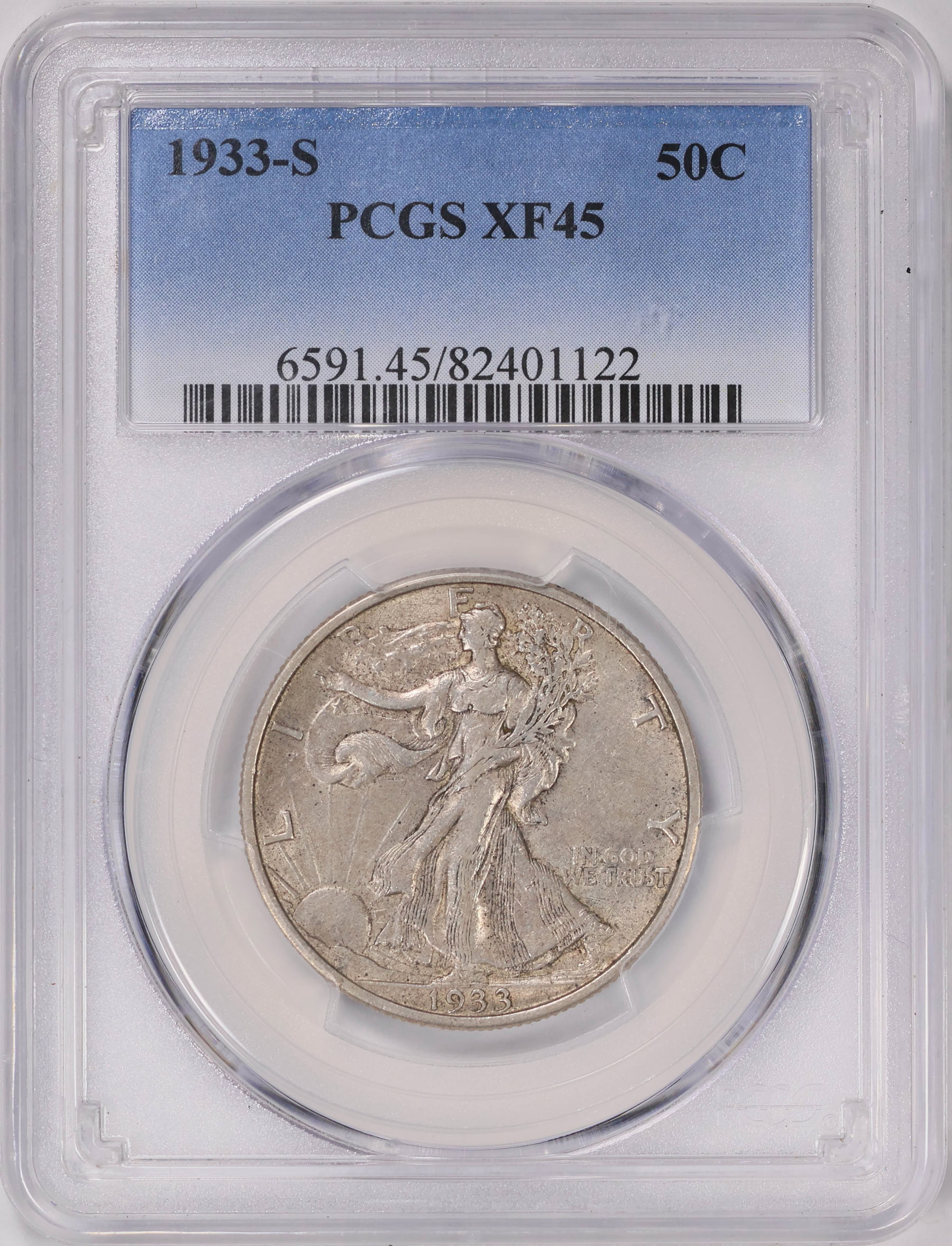 1933-S Walking Liberty Half Dollar PCGS XF-45 (Item 1682547) | GreatCollections Coin Auctions