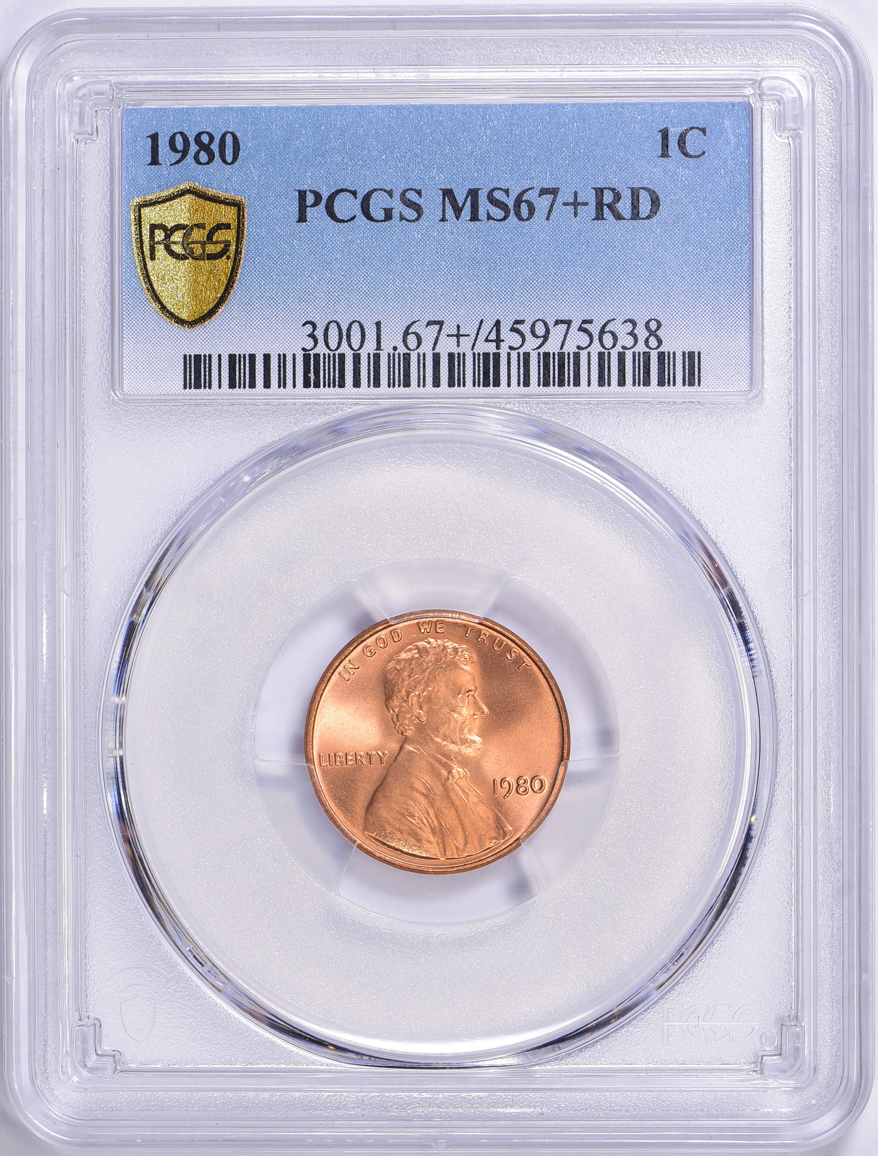 1980 Lincoln Cent PCGS MS-67+ RD (Item 1682673) | GreatCollections Coin ...
