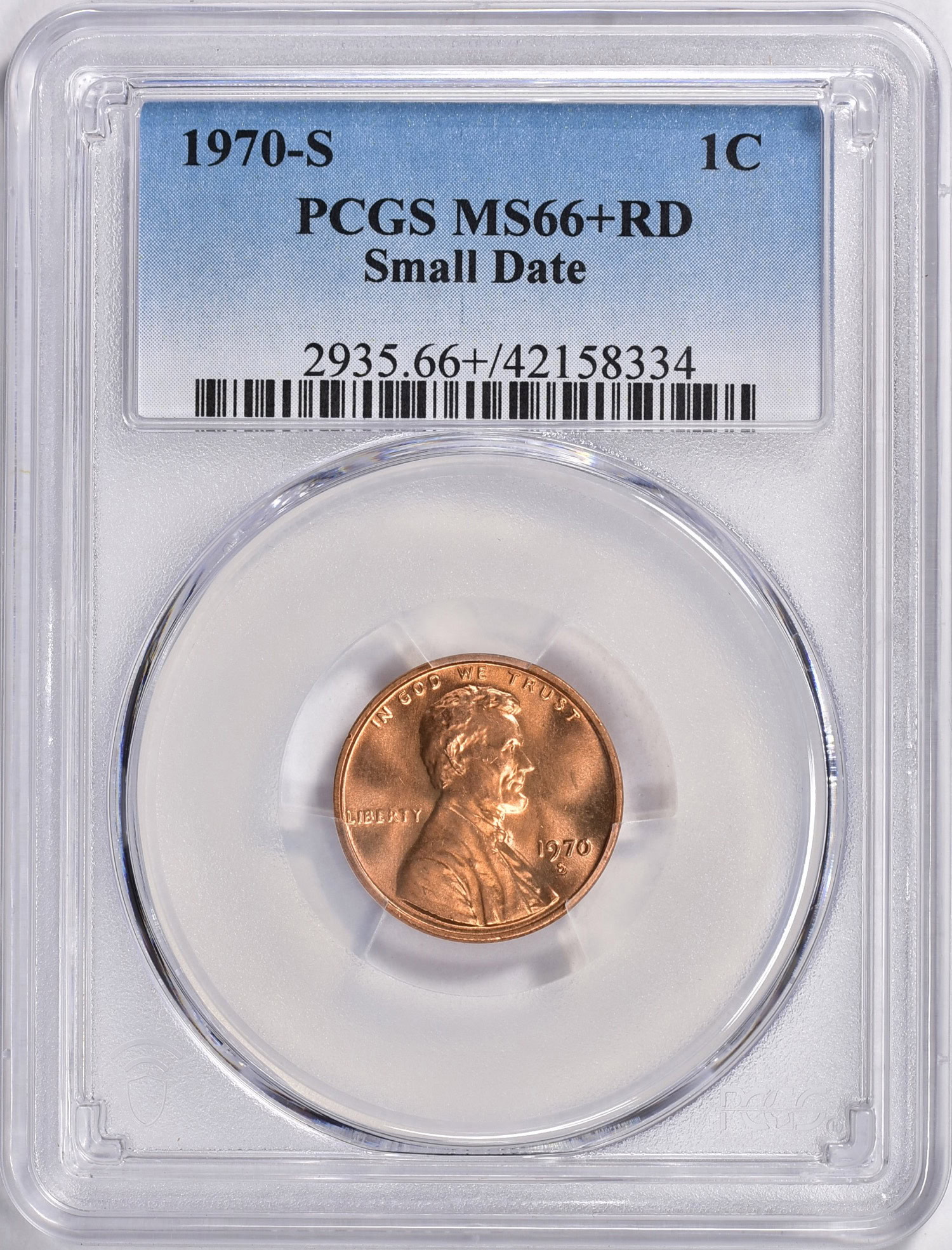 1970-S Lincoln Cent Small Date PCGS MS-66+ RD (Item 1682690 ...
