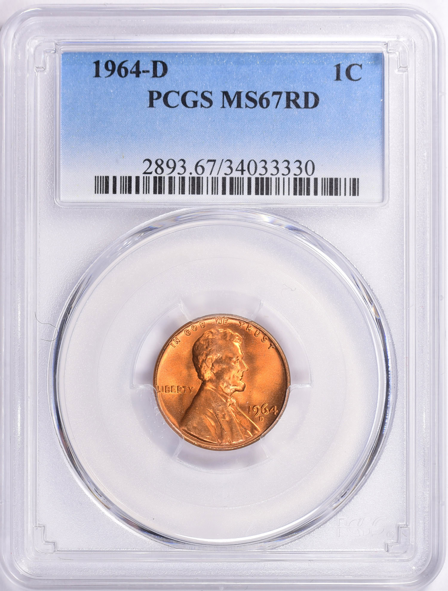 1964-D Lincoln Cent PCGS MS-67 RD (Item 1682691) | GreatCollections ...