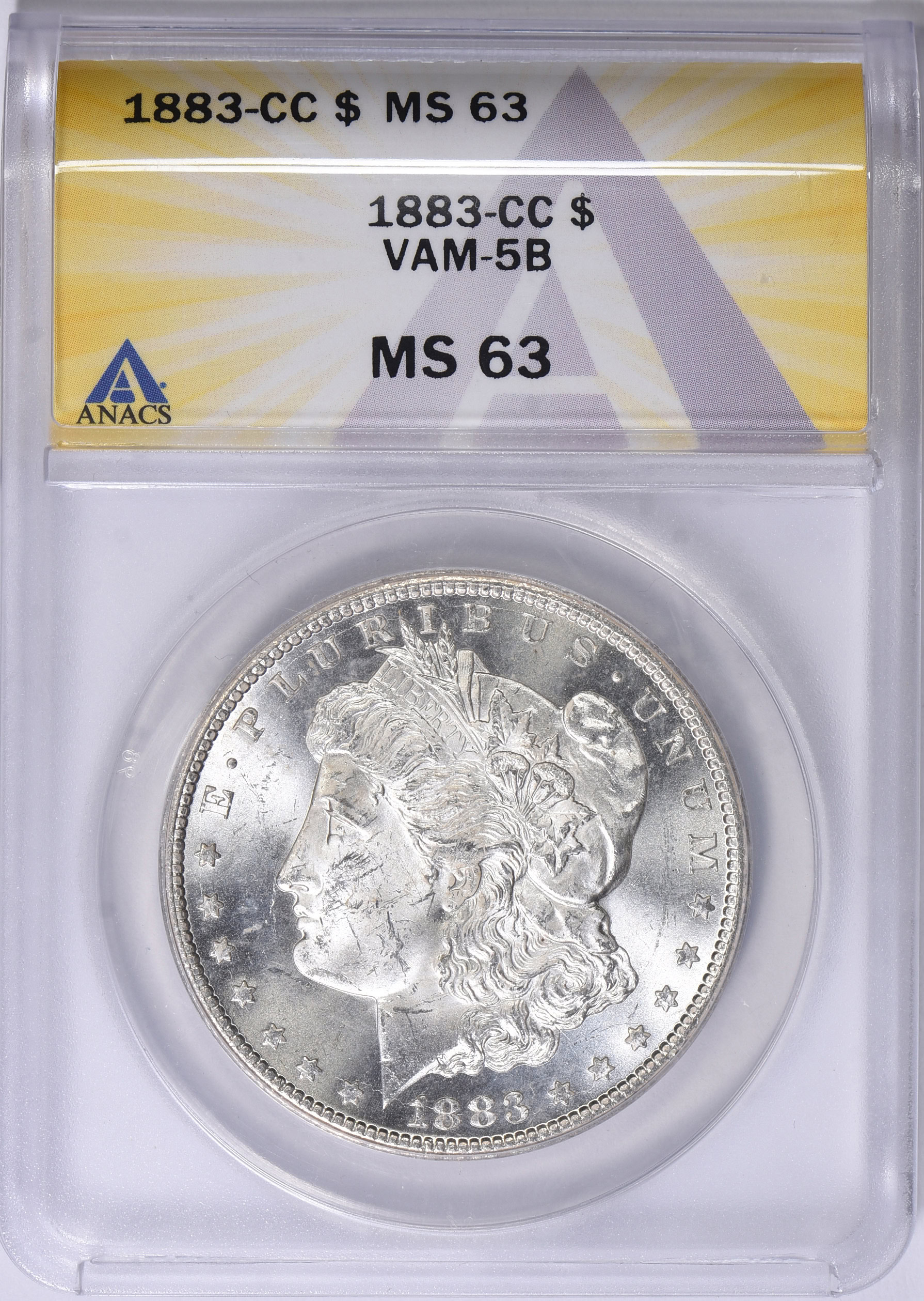 1883-CC Morgan Silver Dollar VAM-5B ANACS MS-63 (Item 1682742 ...