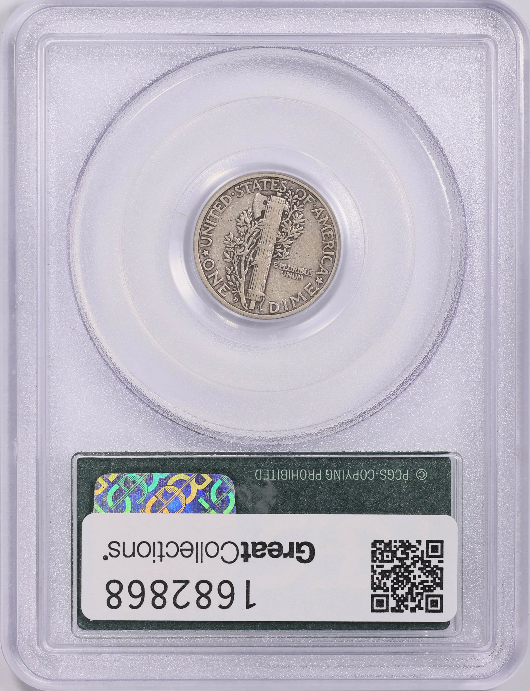 1916-D Mercury Dime PCGS VF-20 OGH (Item 1682868) | GreatCollections Coin Auctions