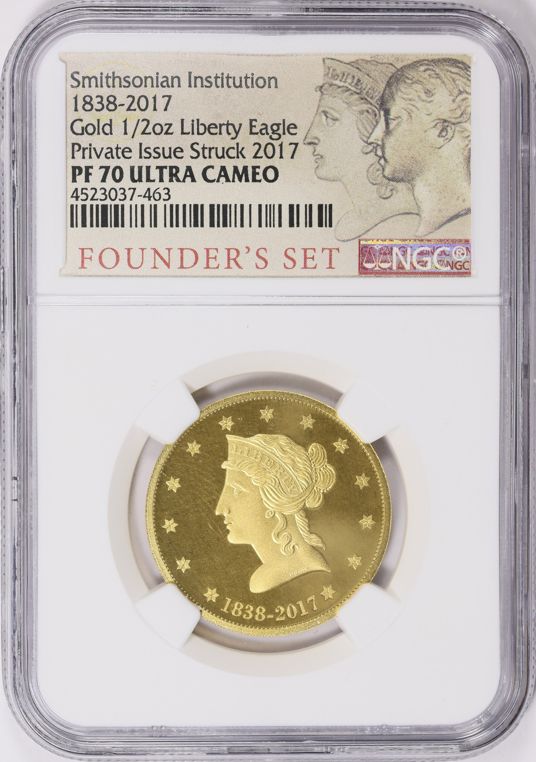 2017 Smithsonian Institution Gold 1/2 oz. Liberty Eagle Smithsonian ...