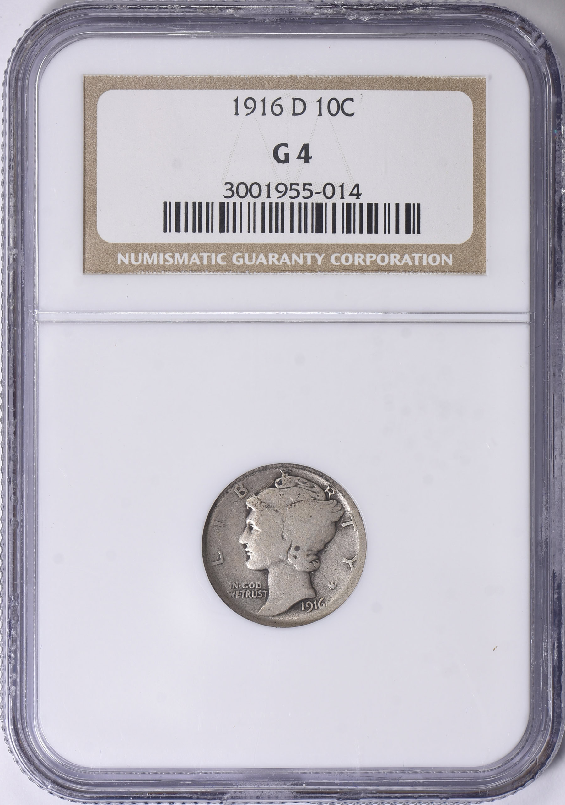 1916-D Mercury Dime NGC G-04 (Item 1683255) | GreatCollections Coin Auctions