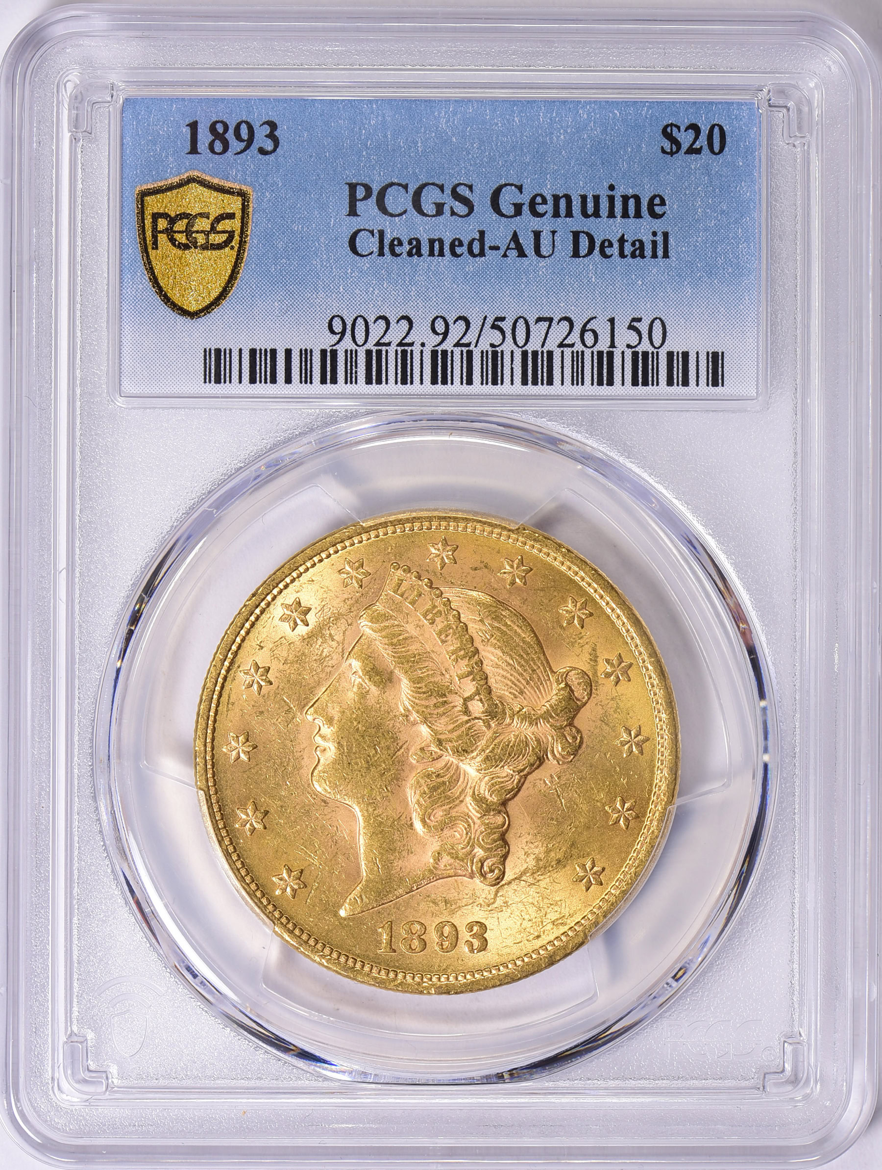 1893 Liberty Gold Double Eagle PCGS Genuine AU Details (Item 1683281) | GreatCollections Coin ...