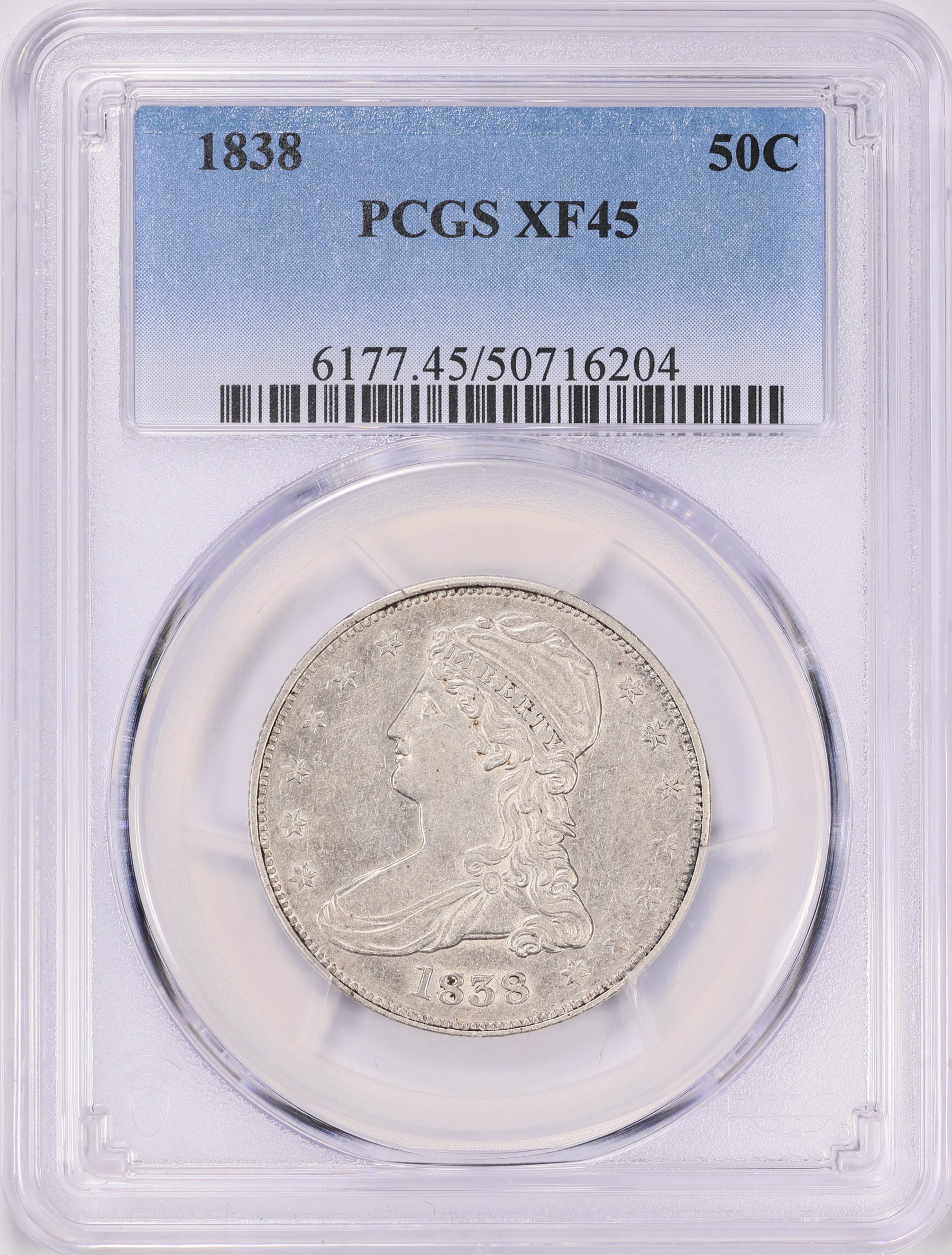 1838 Capped Bust Half Dollar Reeded Edge PCGS XF-45 (Item 1683287 ...