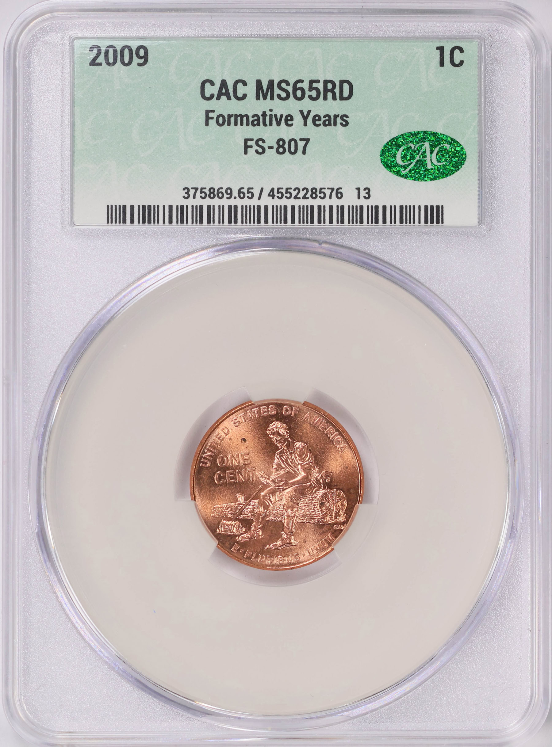 2009 Lincoln Cent Formative Years Doubled Die Reverse FS-807 CACG MS-65 ...