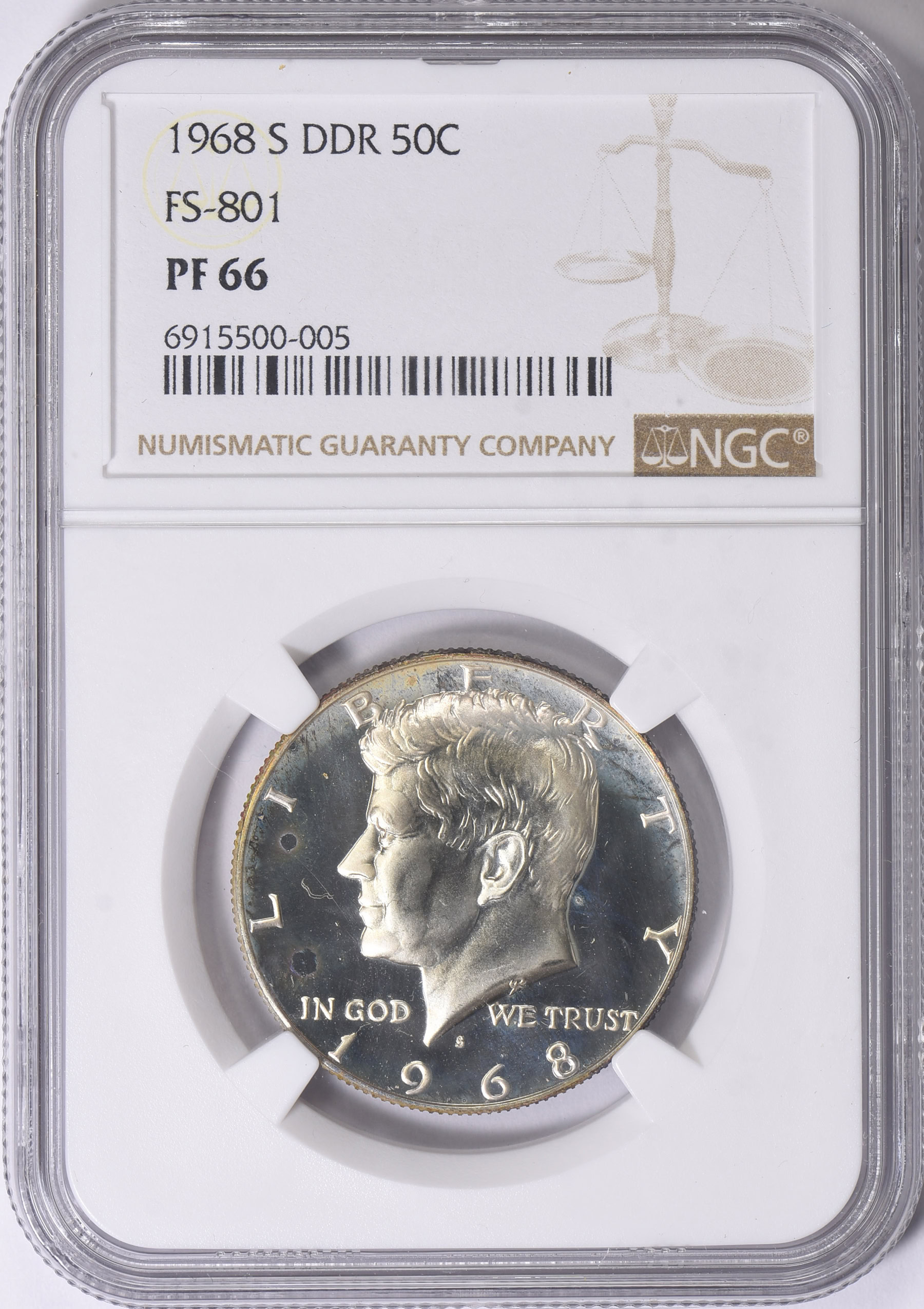 1968-S Kennedy Half Dollar Doubled Die Reverse FS-801 NGC Proof-66 ...