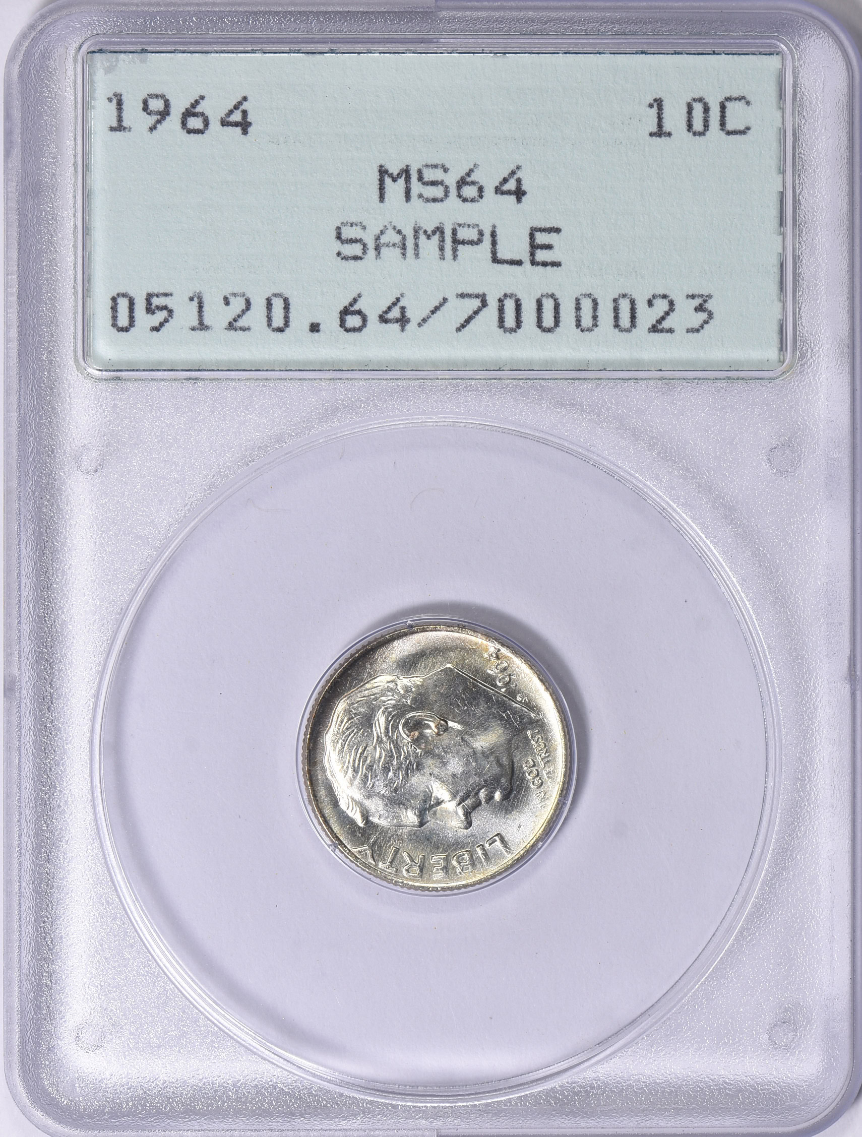 1960 Roosevelt Dime PCGS MS-64 OGH (1st Gen) (Sample Slab) (Item ...