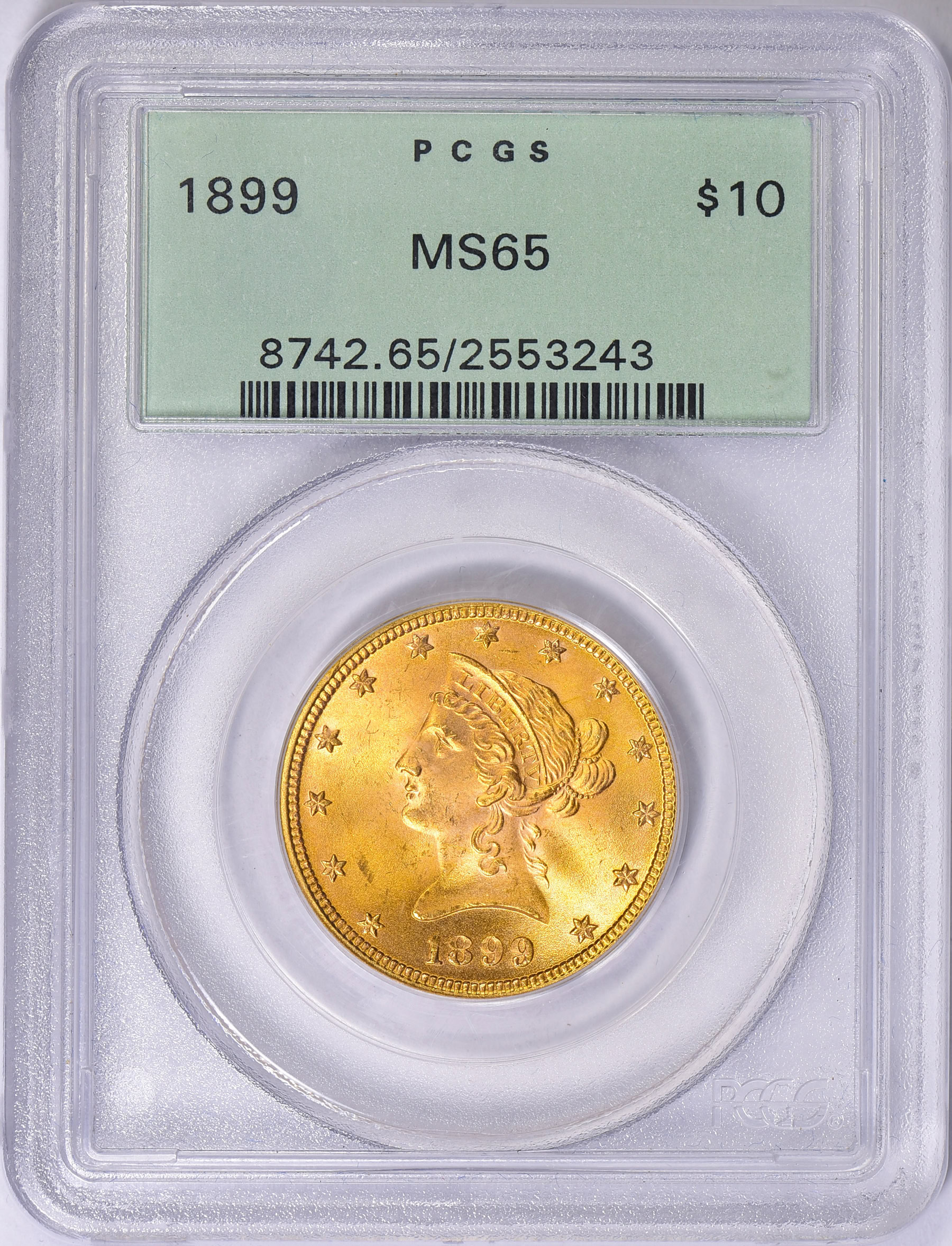 1899 Liberty Gold Eagle PCGS MS-65 OGH (Item 1683741 ...