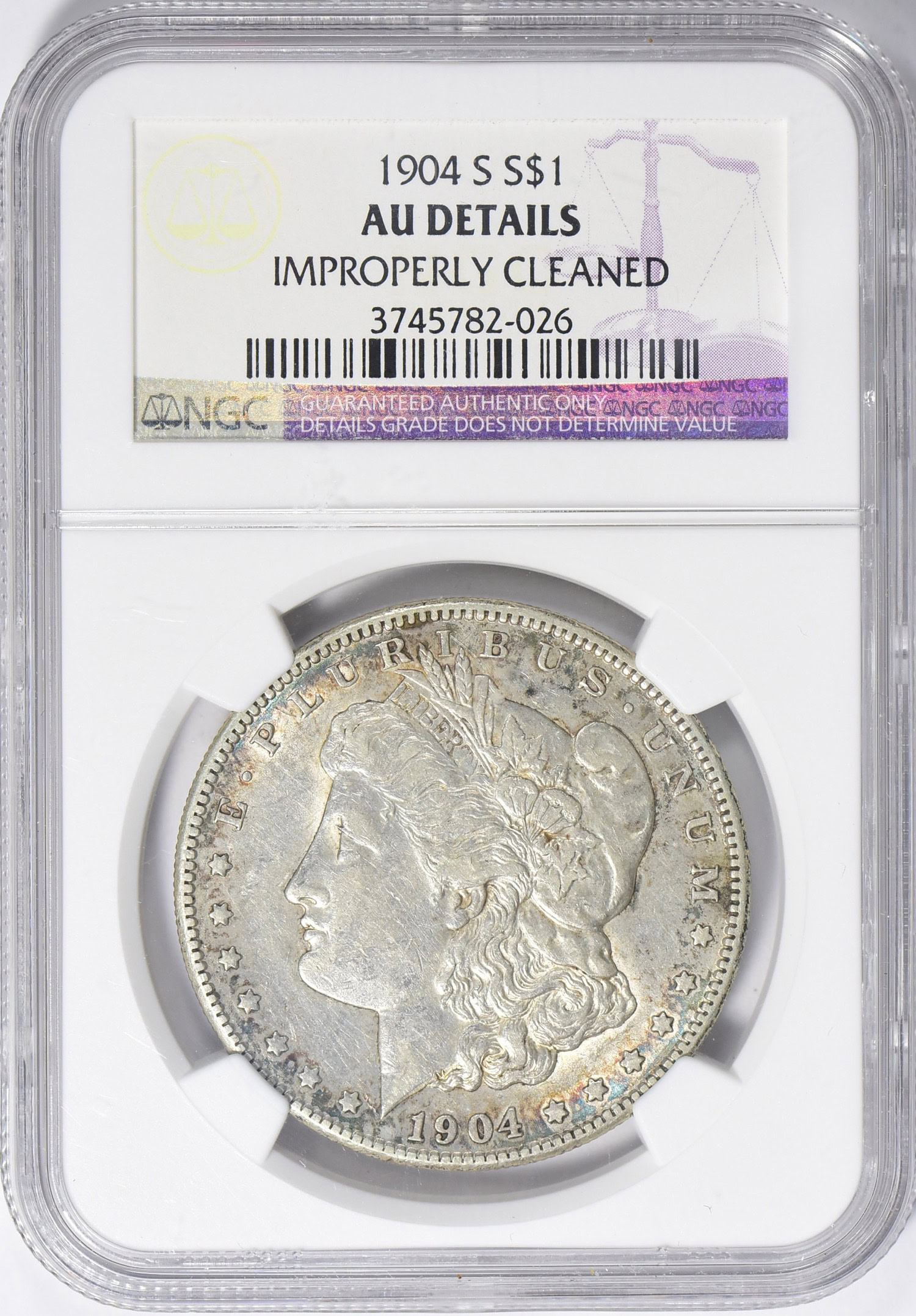 1904-S Morgan Silver Dollar NGC AU Details (Item 1683838) | GreatCollections Coin Auctions